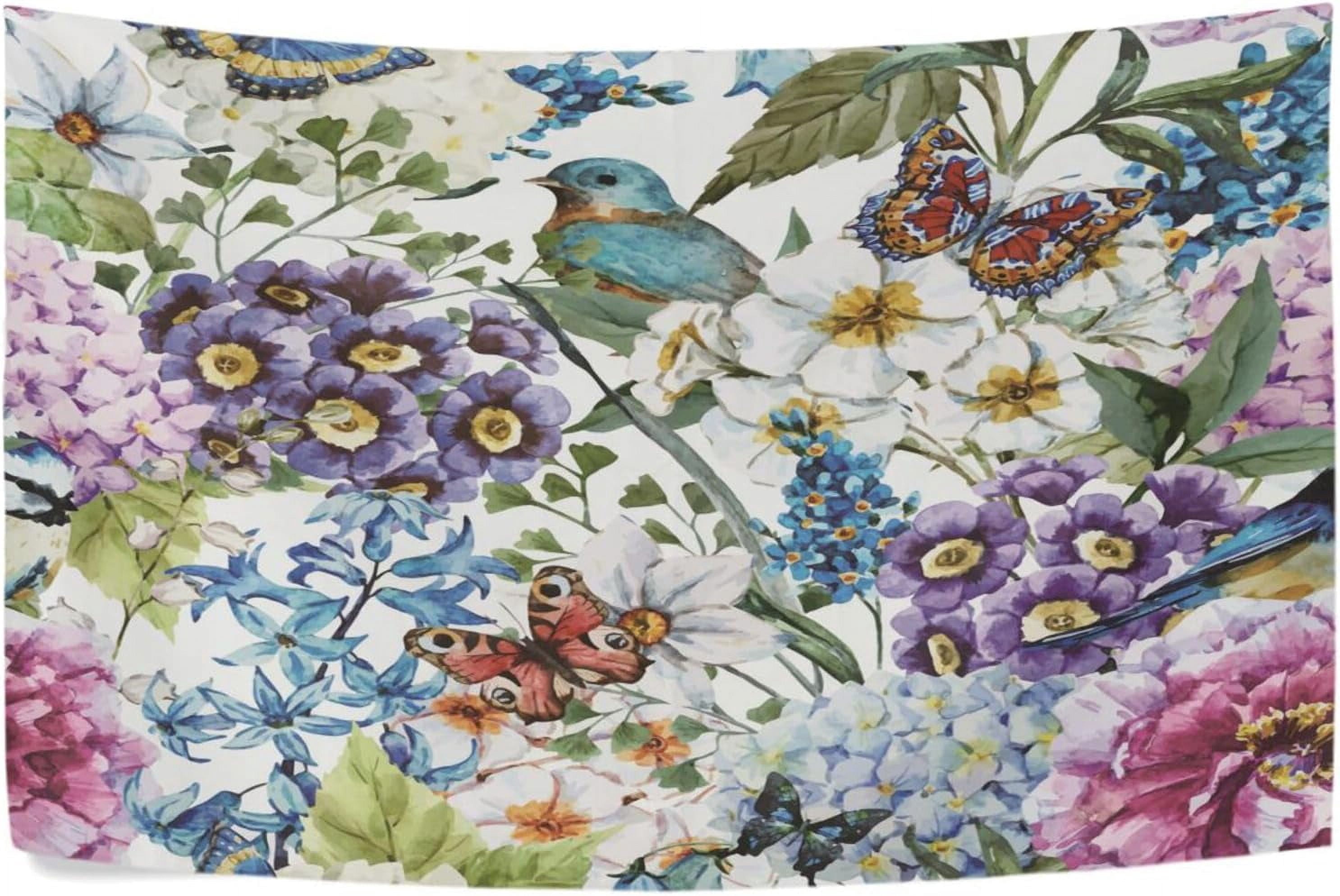 Coolnut Floral Bird Butterfly Tapestry Aesthetic Tapestry Wall Hanging ...