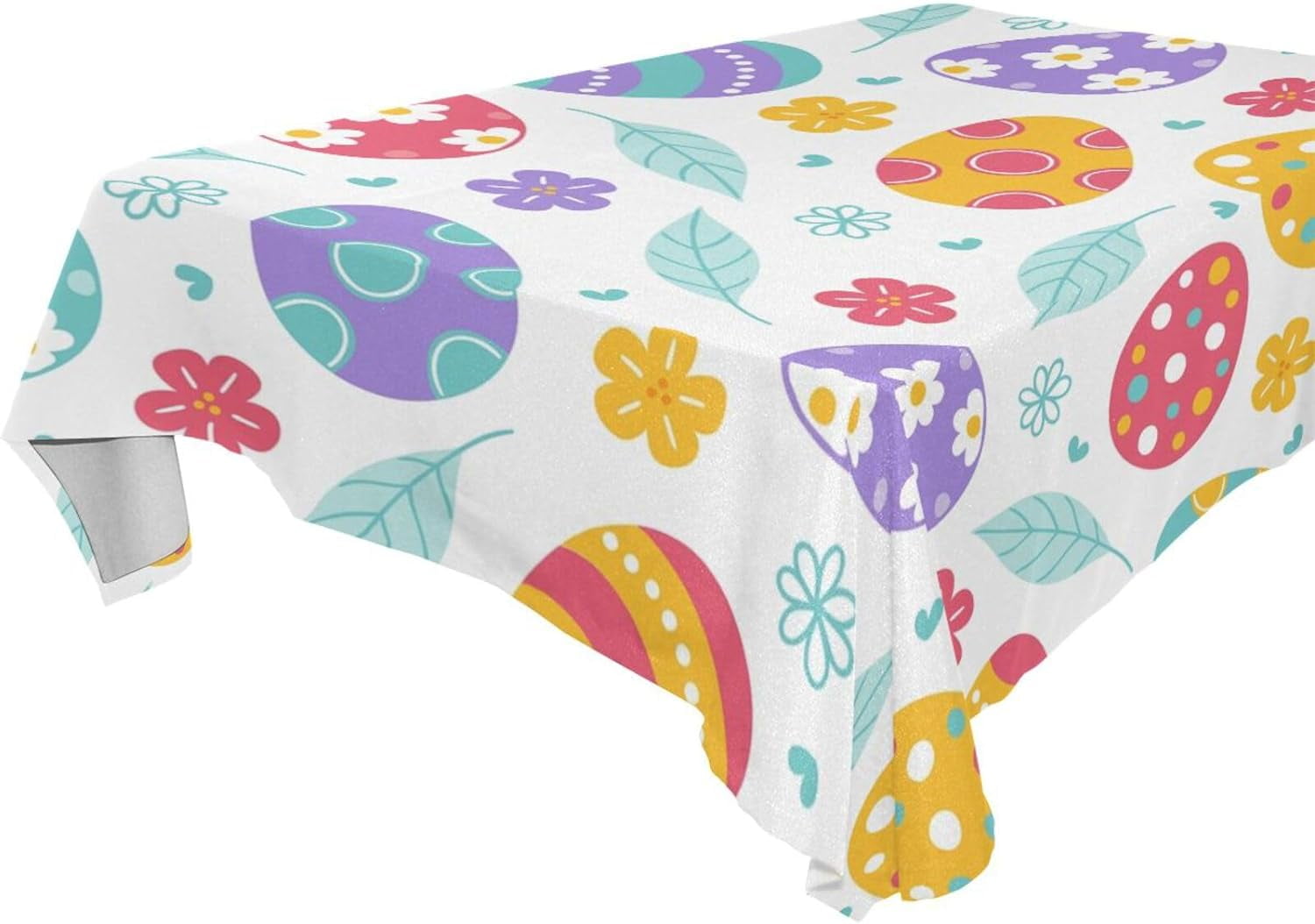 Coolnut Floral Easter Eggs Tablecloth Rectangle Colorful Table Cloth ...