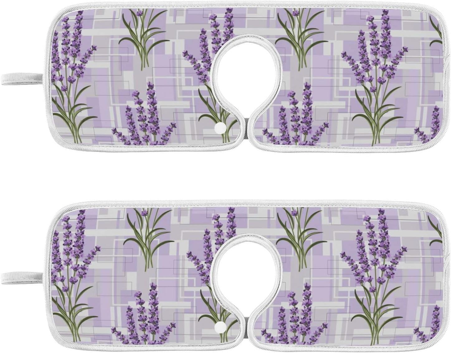 Coolnut Floral Geometric Sink Splash Guard for Faucet 2 Packs Faucet ...