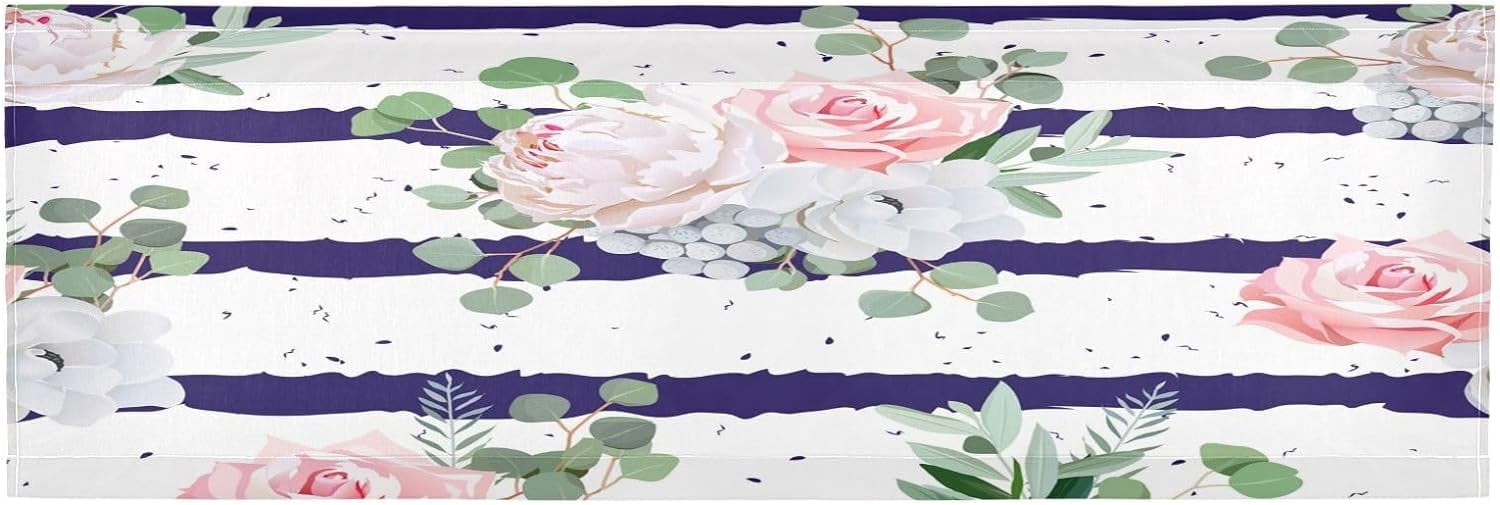 Coolnut Floral Trolley Bag Curtain Drape, 54" x 18" Curtain Window ...