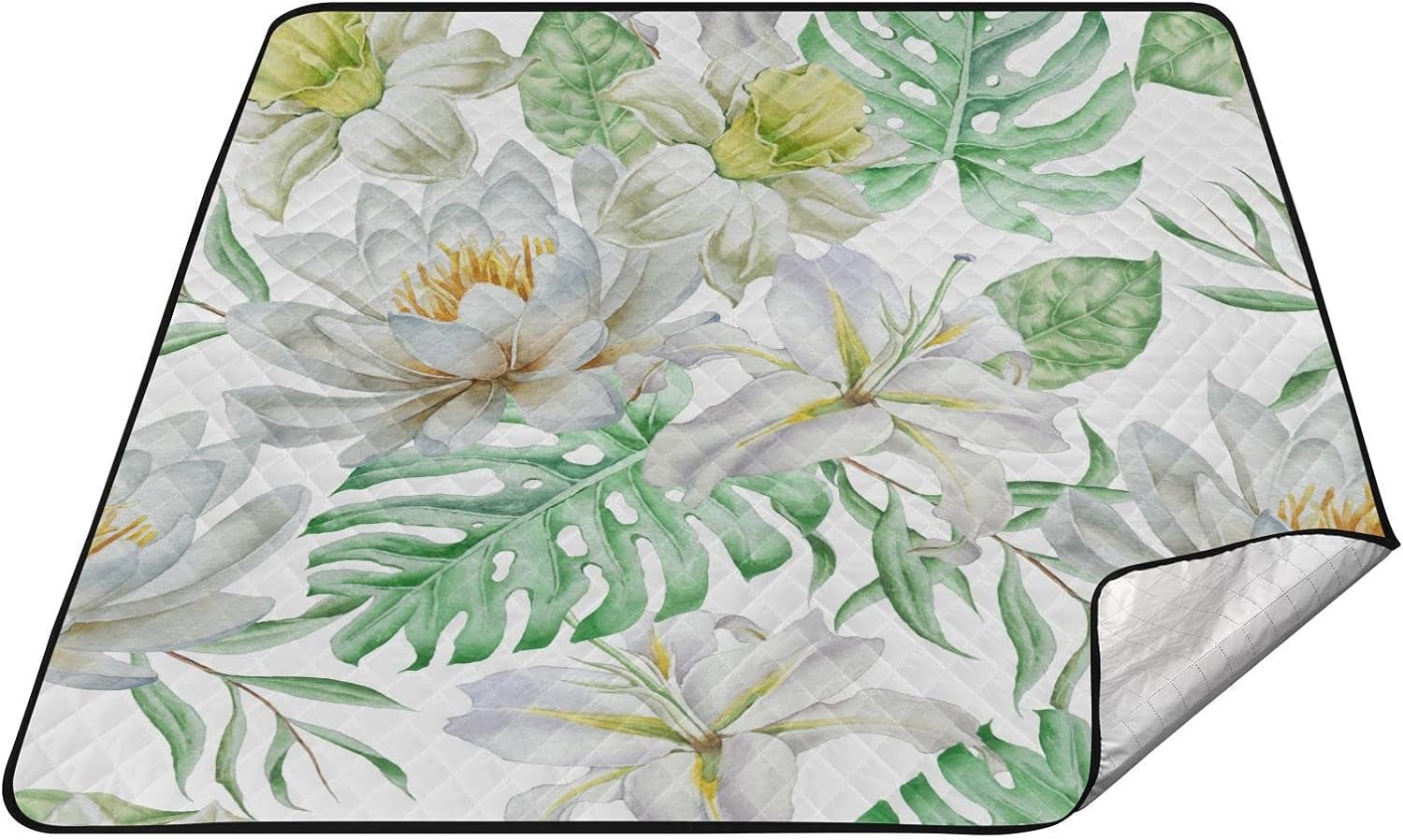 Coolnut Flower Palm Leaves Large Picnic & Outdoor Beach Blanket ...