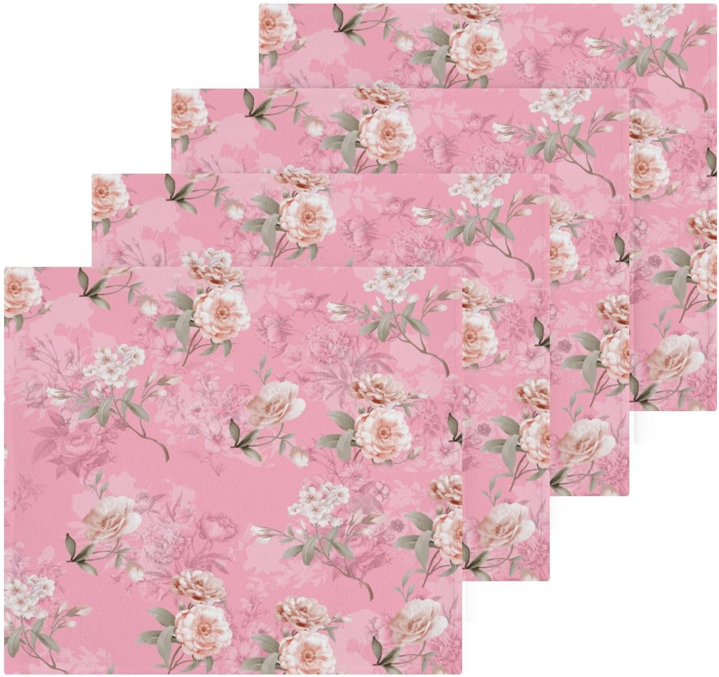 Coolnut Flower Texture Pink Washcloths Towels, Highly Absorbent and ...