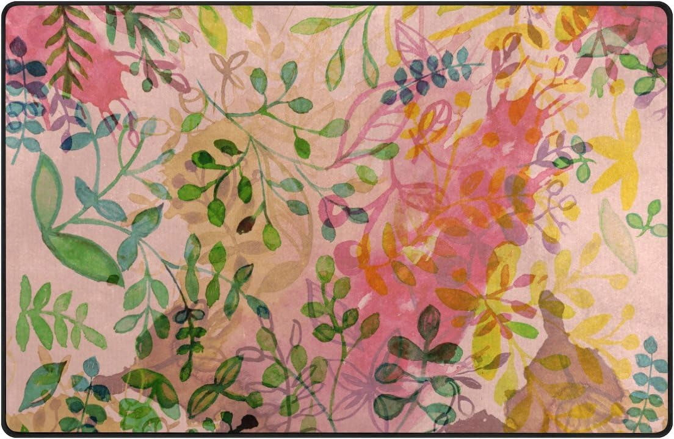 Coolnut Flower Tropical Plants Area Rug Pad - 31 x 20 inch - 100% Light ...