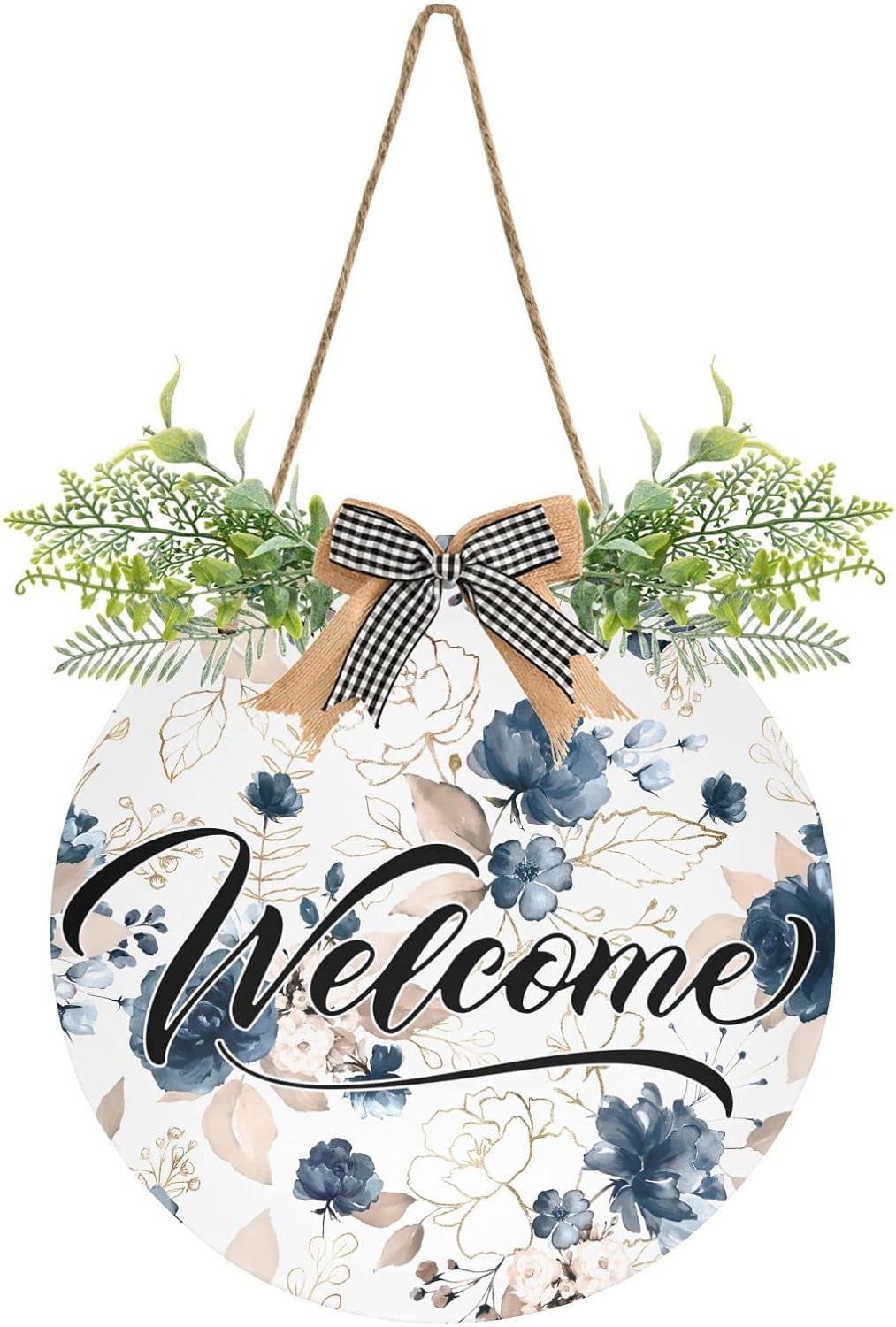 Coolnut Flower Welcome Sign for Front Door, Rustic Wooden Wall Sign ...