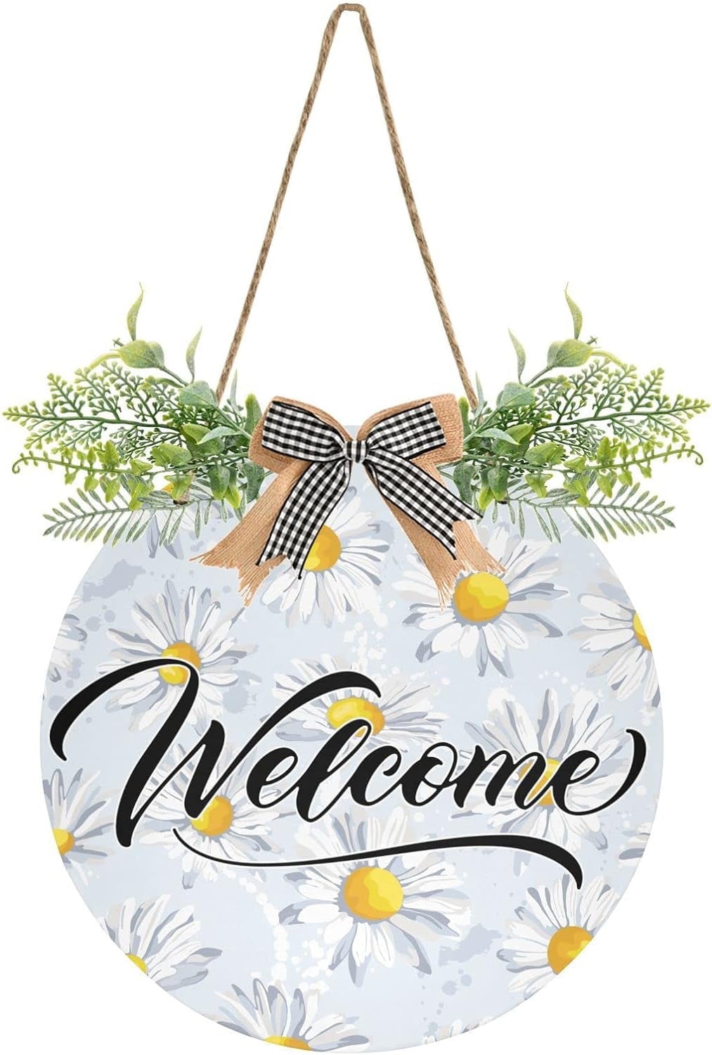 Coolnut Flower Welcome Sign for Front Door, Rustic Wooden Wall Sign ...