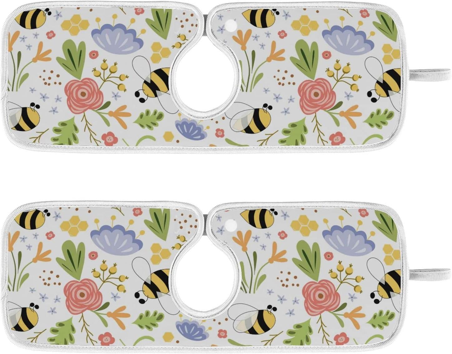 Coolnut Flowers Honey Flying Bee 2PCS Faucet Absorbent Mat Kitchen ...