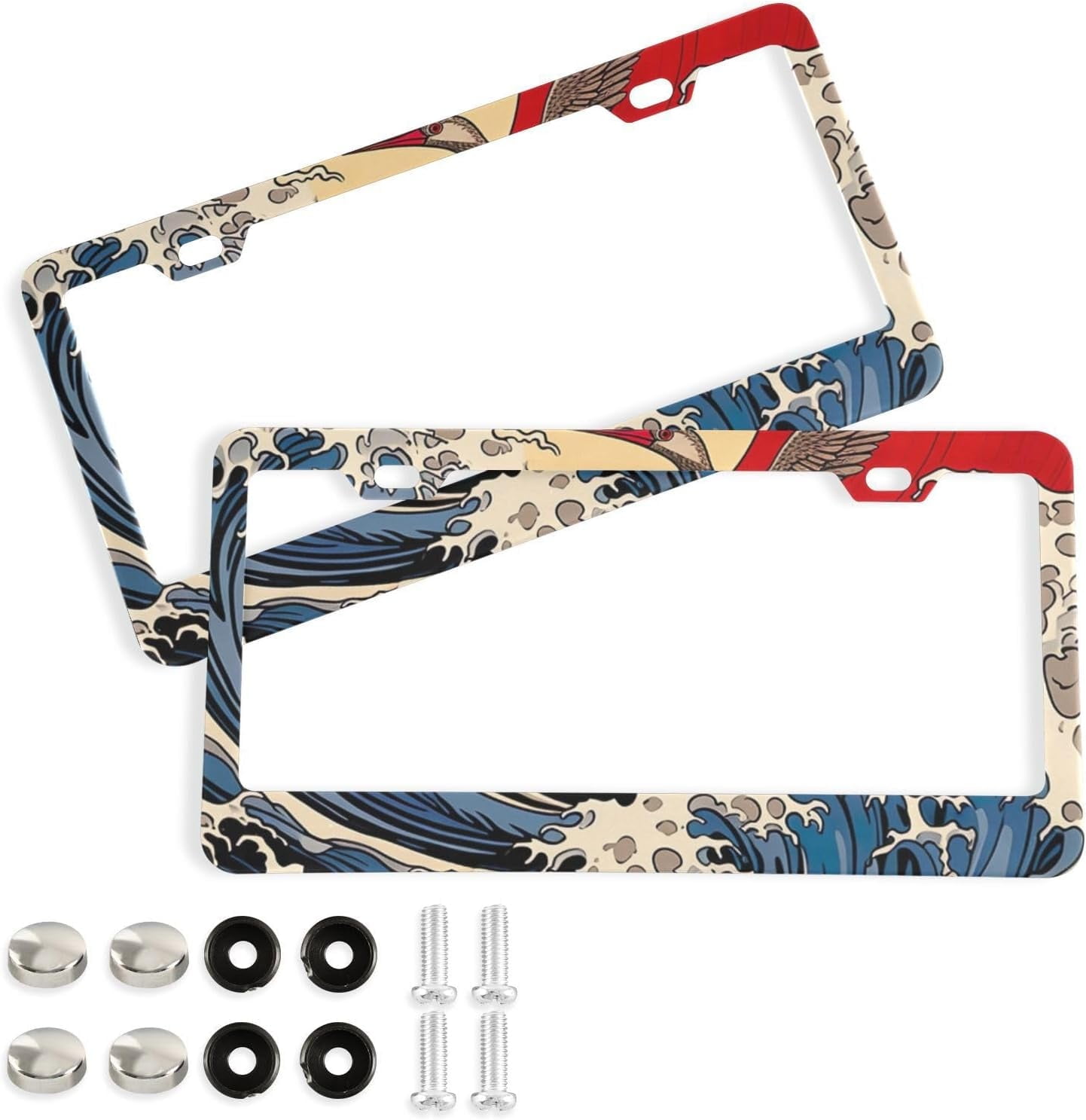 Coolnut Flying Bird 2 Pack License Plate Frames,Universal Aluminum Car ...