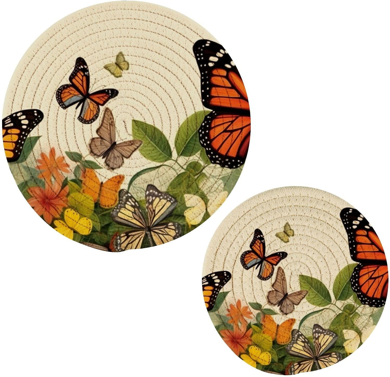 Coolnut Flying Butterflies Trivets Pot Holders Set of 2 Potholders for ...