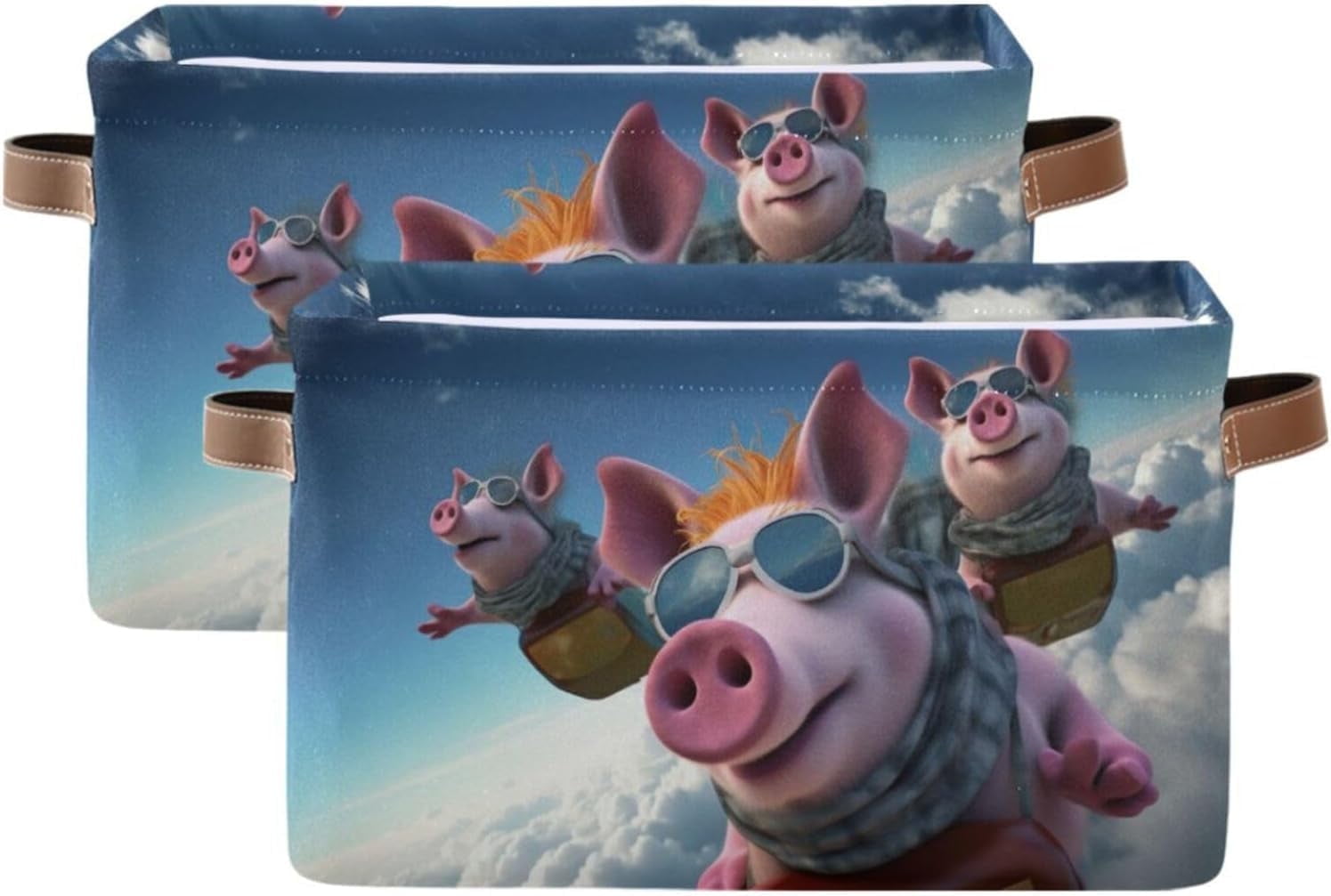 Coolnut Flying Pig Foldable Storage Basket for Shelves, Collapsible ...