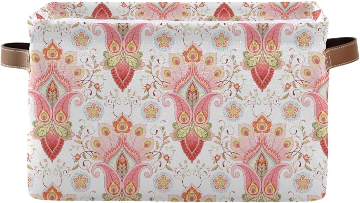 Coolnut Foldable Storage Bin Paisley Peacock Feathers Fabric Storage ...
