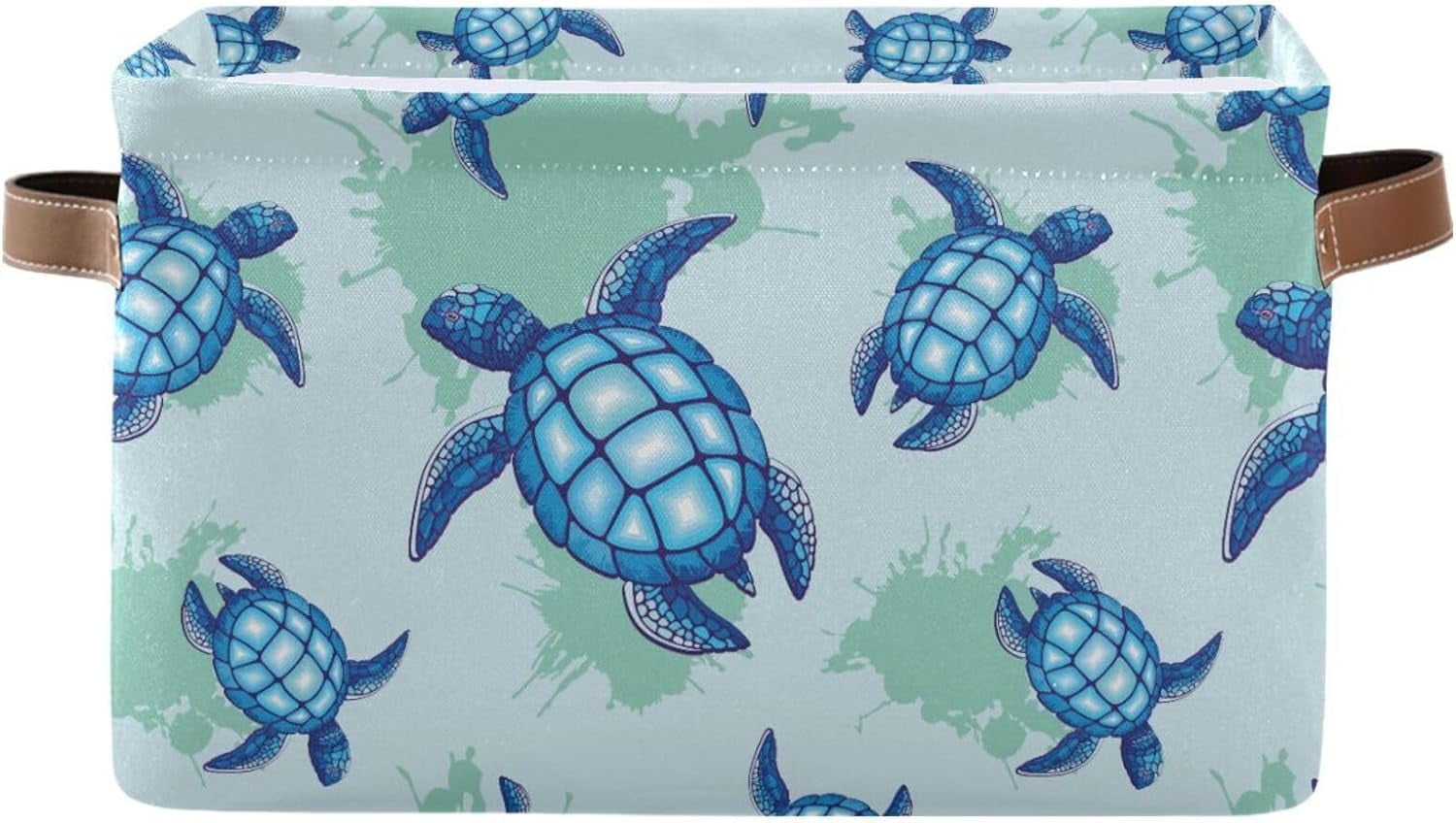 Coolnut Foldable Storage Bin Sea Turtle Blue Turquoise Fabric Storage ...