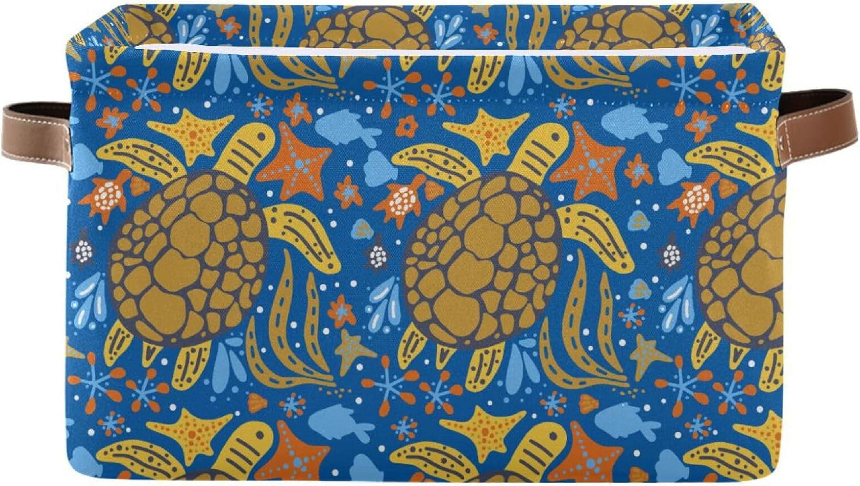 Coolnut Foldable Storage Bin Sea Turtle Fabric Storage Baskets ...