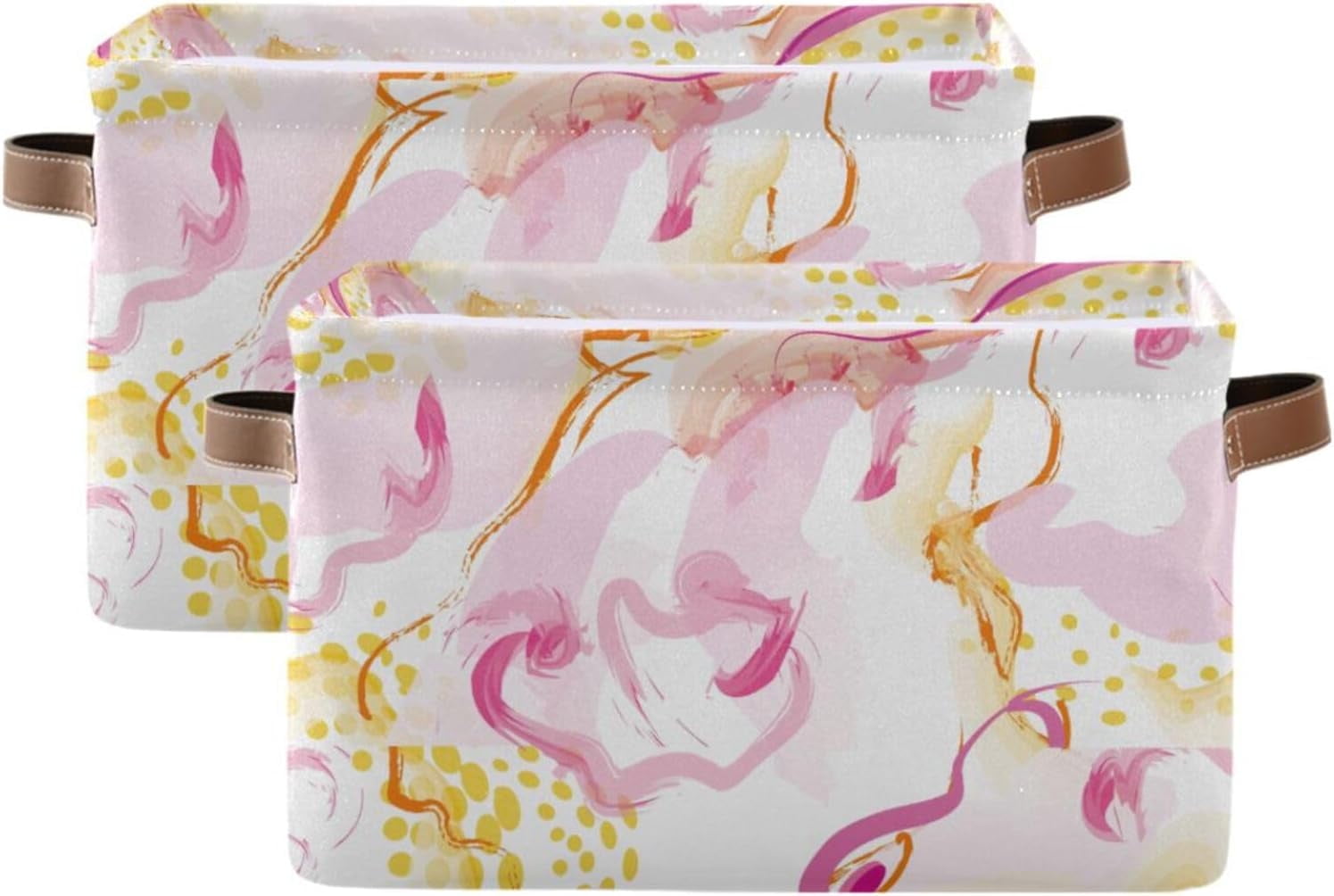 Coolnut Foldable Storage Bins Abstract Floral Fabric Storage Baskets ...