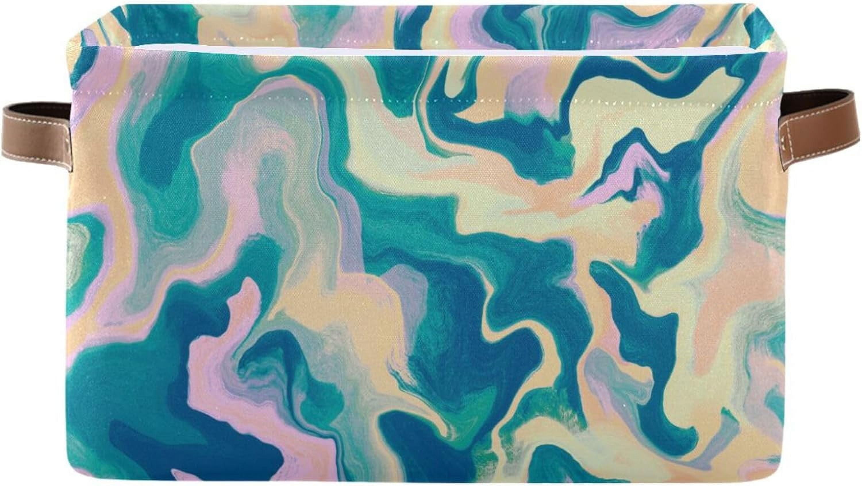 Coolnut Foldable Storage Bins Abstract Marble Fabric Storage Baskets ...