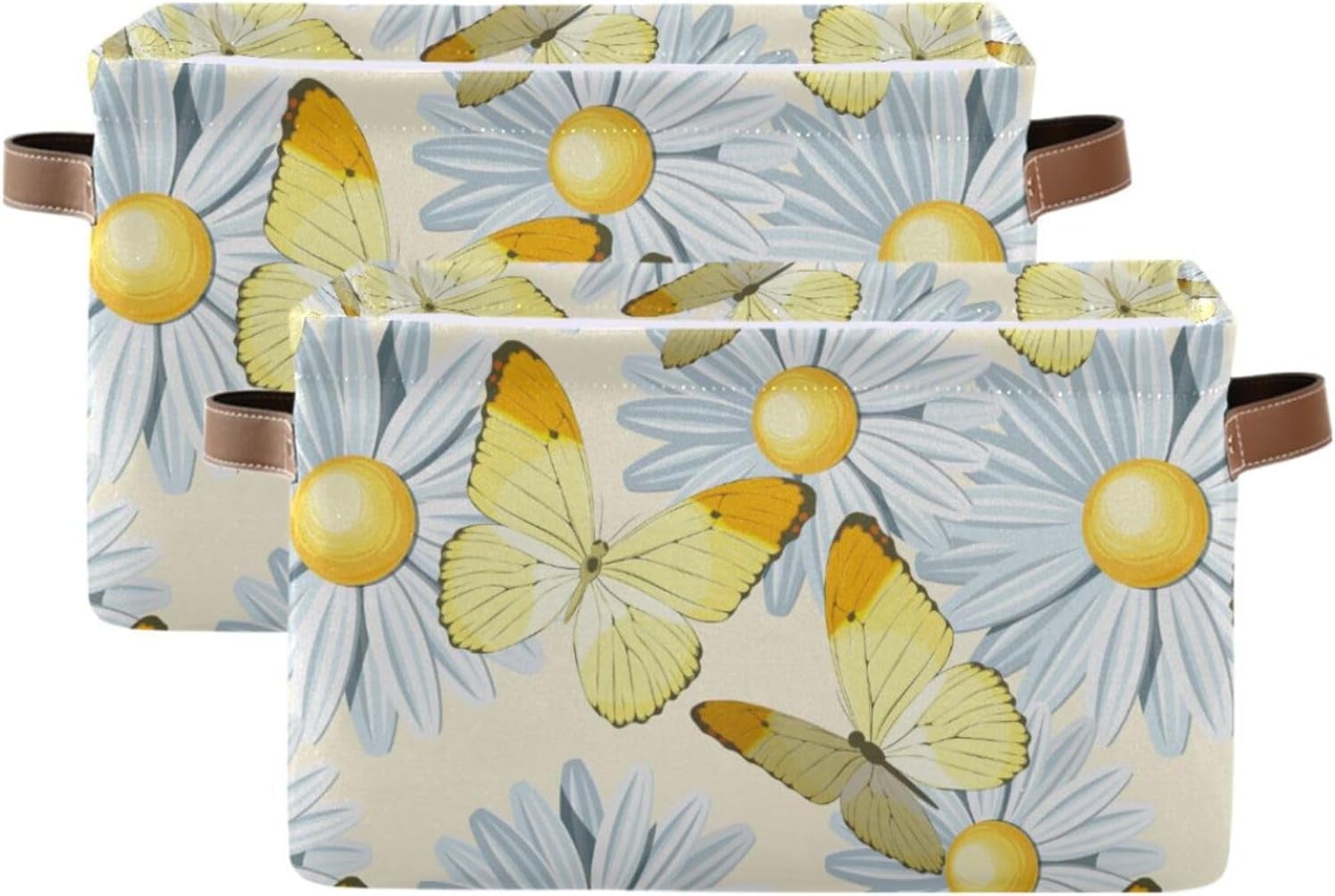 Coolnut Foldable Storage Bins Beautiful Camomile Butterfly Fabric ...