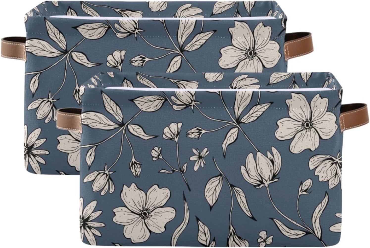 Coolnut Foldable Storage Bins Beautiful Flowers Fabric Storage Baskets ...