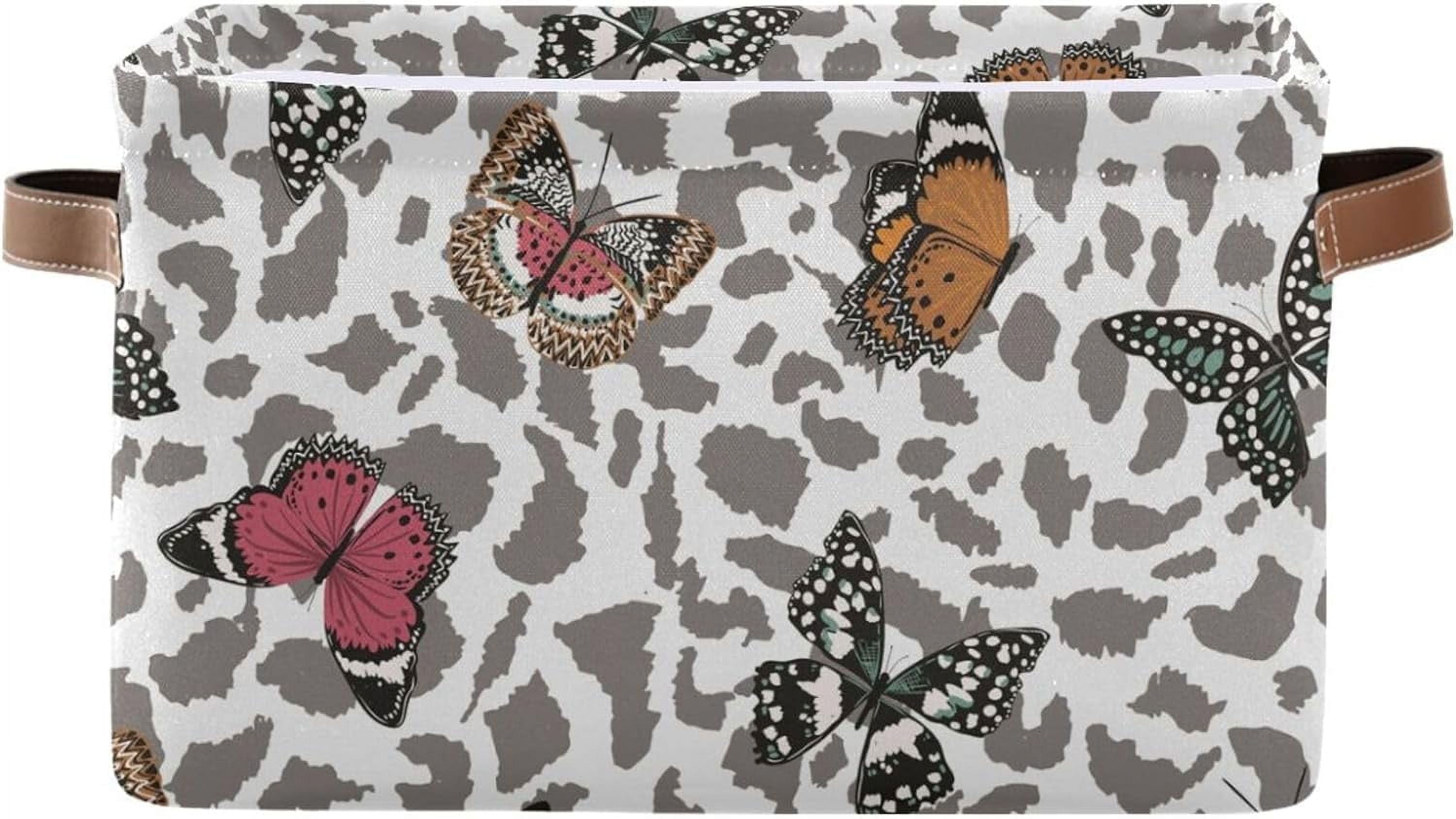 Coolnut Foldable Storage Bins Butterfly Leopard Skin Fabric Storage ...