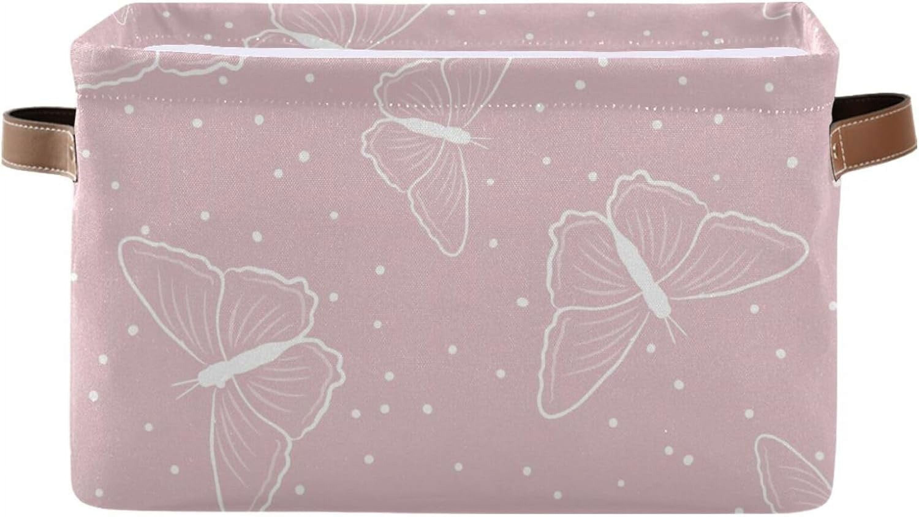 Coolnut Foldable Storage Bins Butterfly Pink Fabric Storage Baskets ...