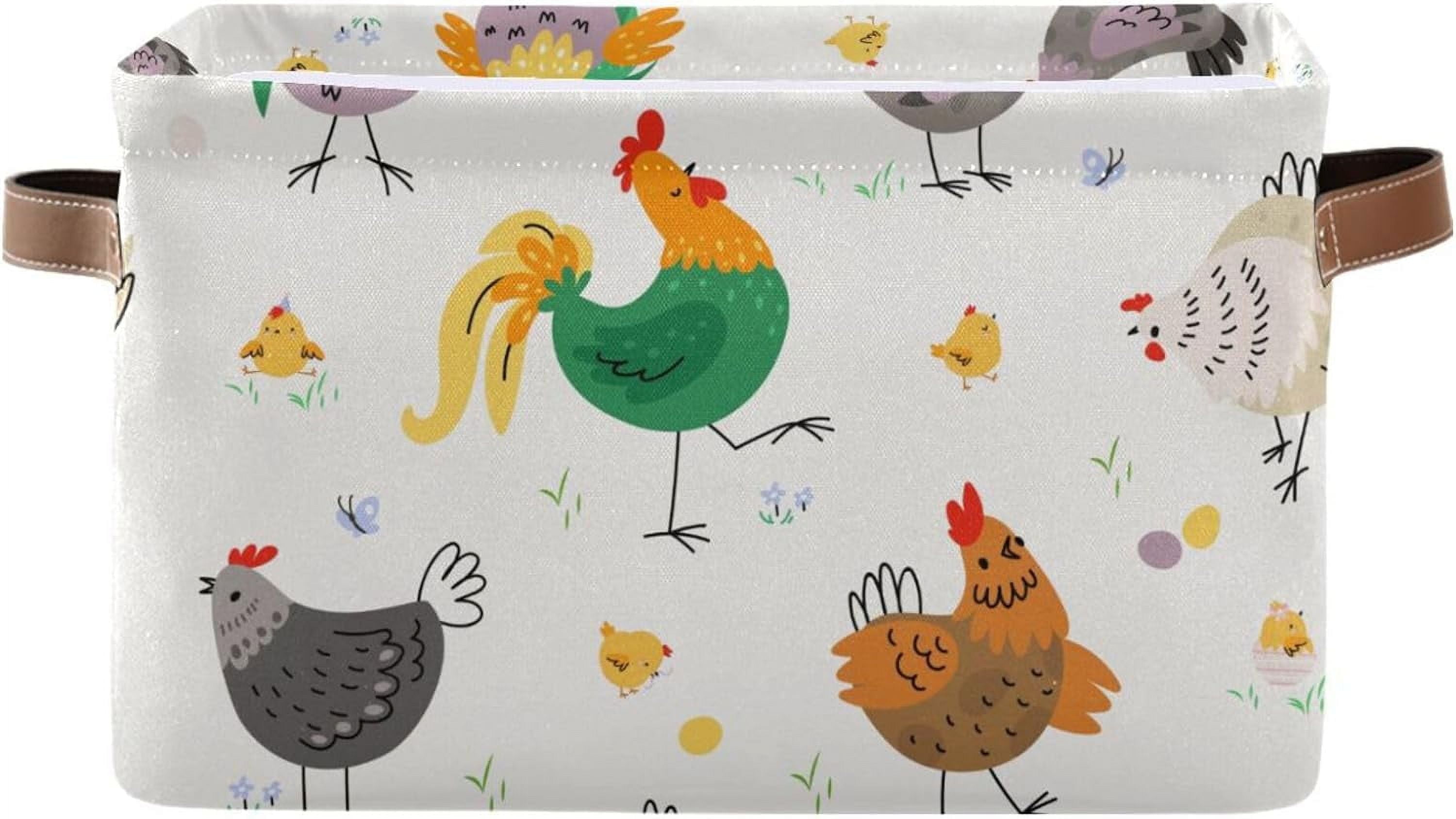 Coolnut Foldable Storage Bins Chicken Fabric Storage Baskets ...