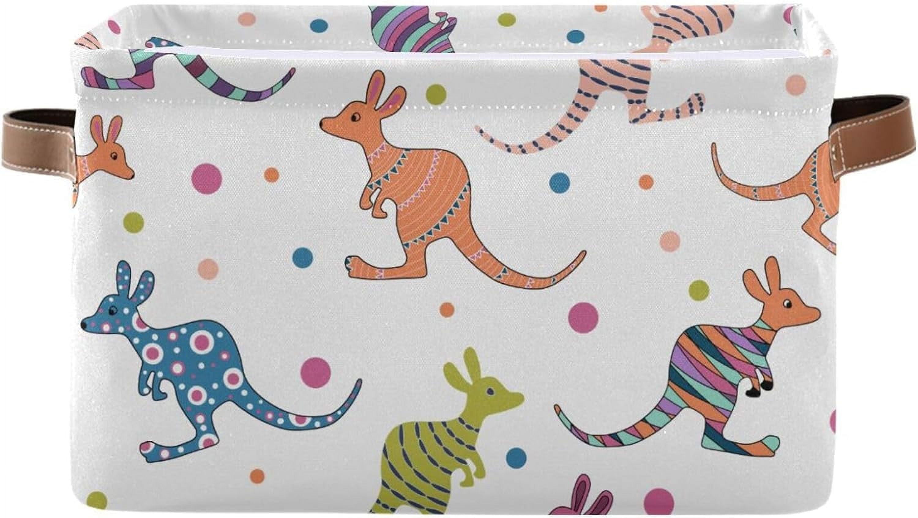 Coolnut Foldable Storage Bins Colorful Kangaroo Fabric Storage Baskets ...