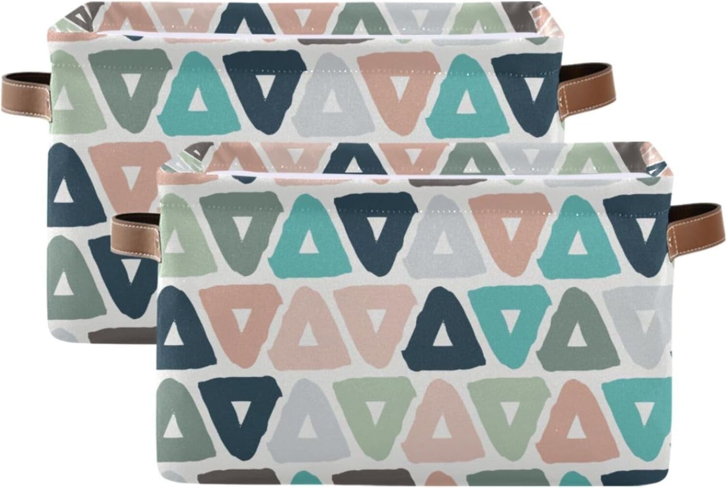 Coolnut Foldable Storage Bins Colorful Triangle Fabric Storage Baskets ...