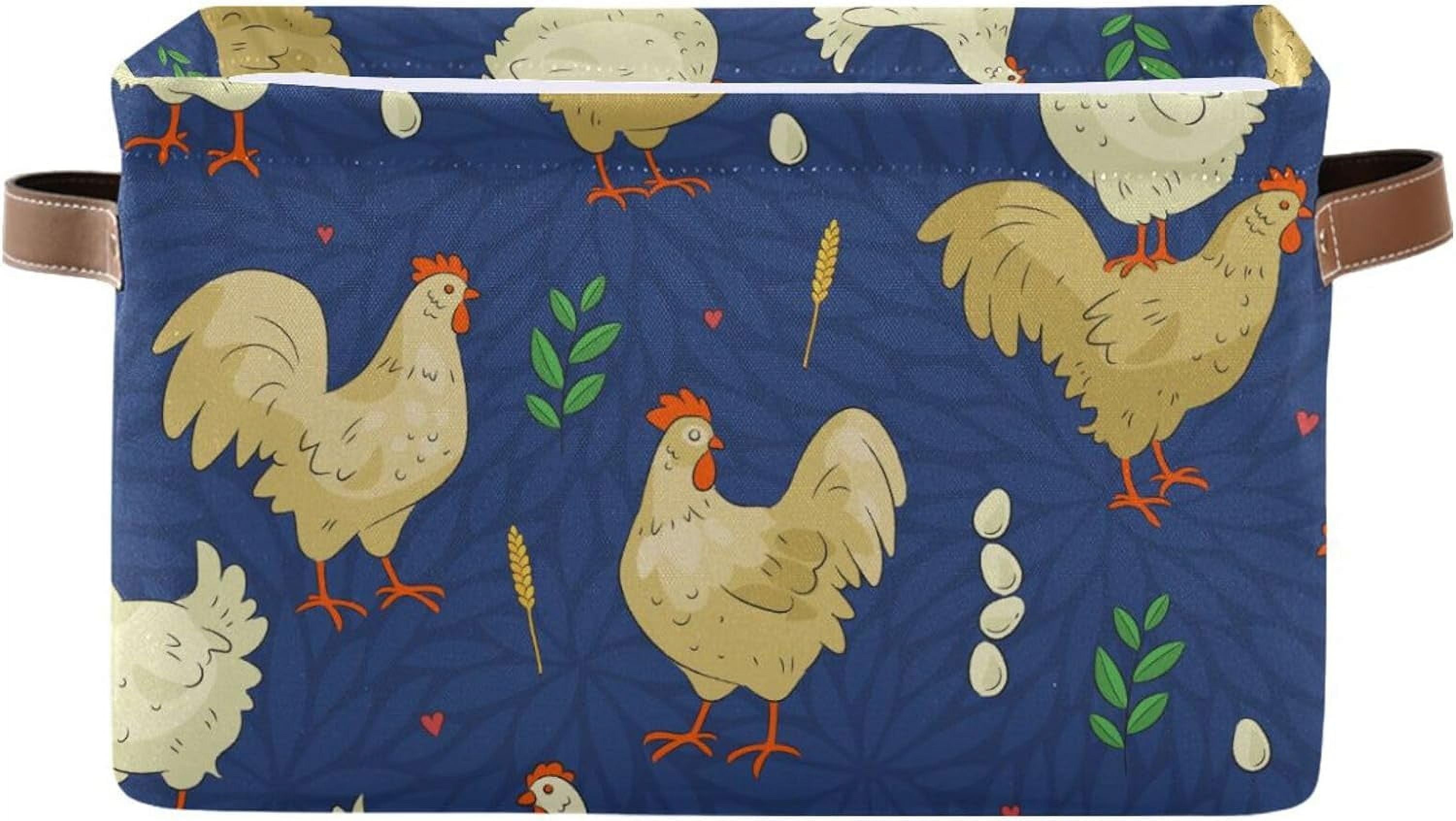 Coolnut Foldable Storage Bins Cute Cartoon Hens Roosters Fabric Storage ...
