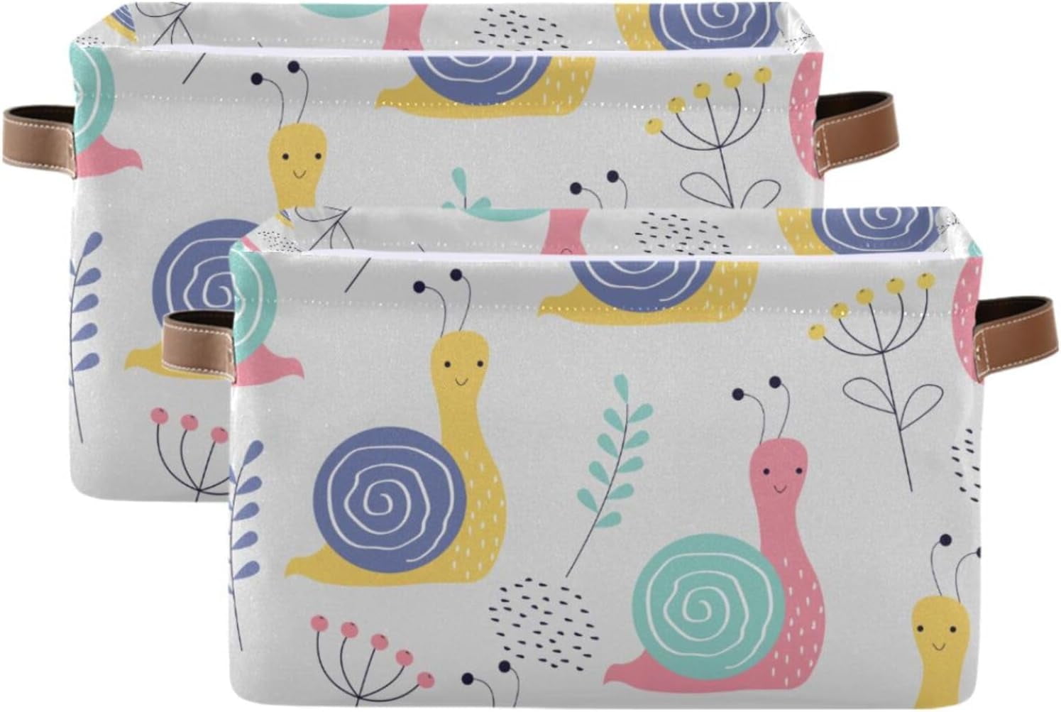 Coolnut Foldable Storage Bins Cute Cartoon snail Fabric Storage Baskets ...