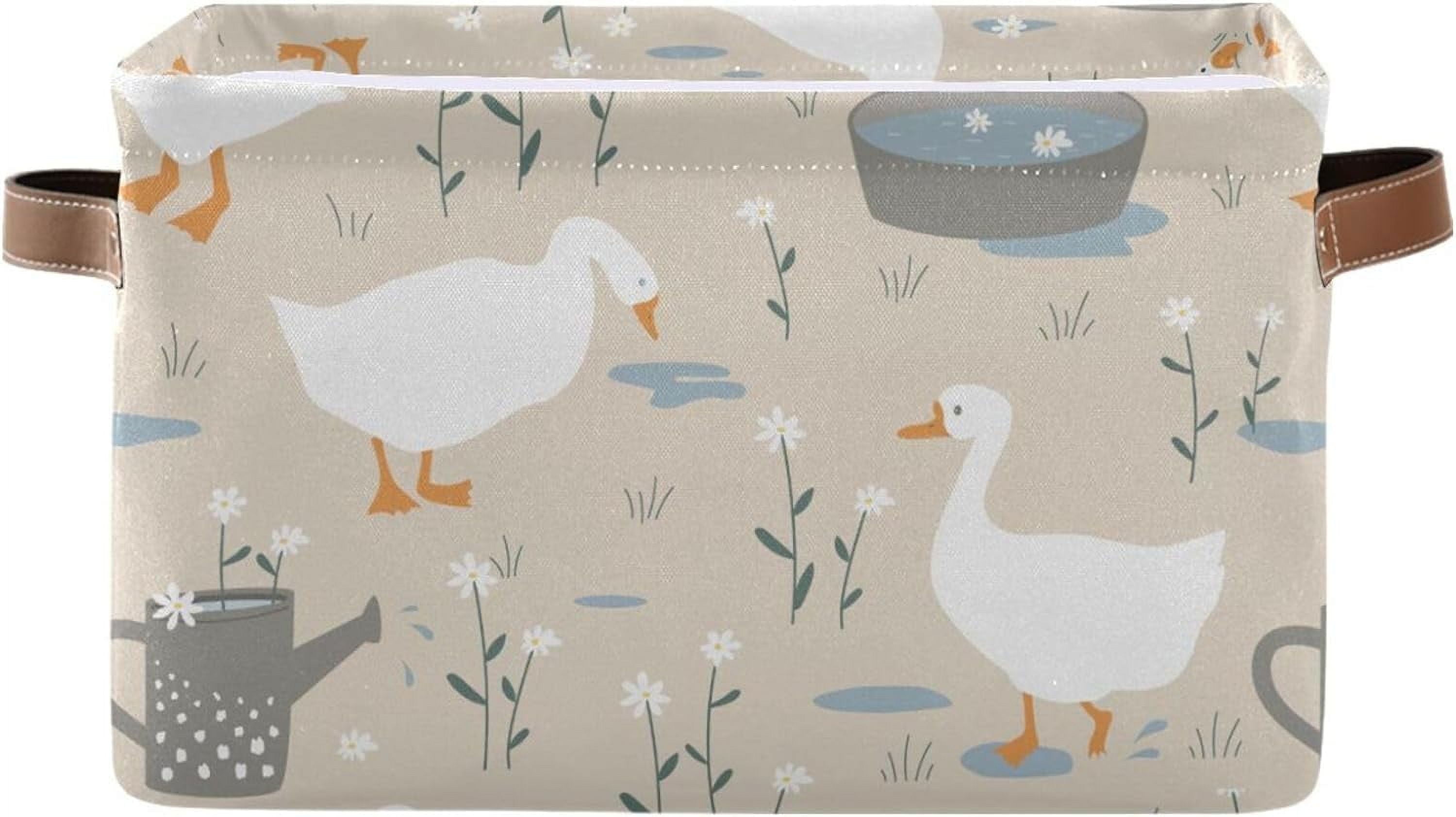 Coolnut Foldable Storage Bins Cute Goose Fabric Storage Baskets ...