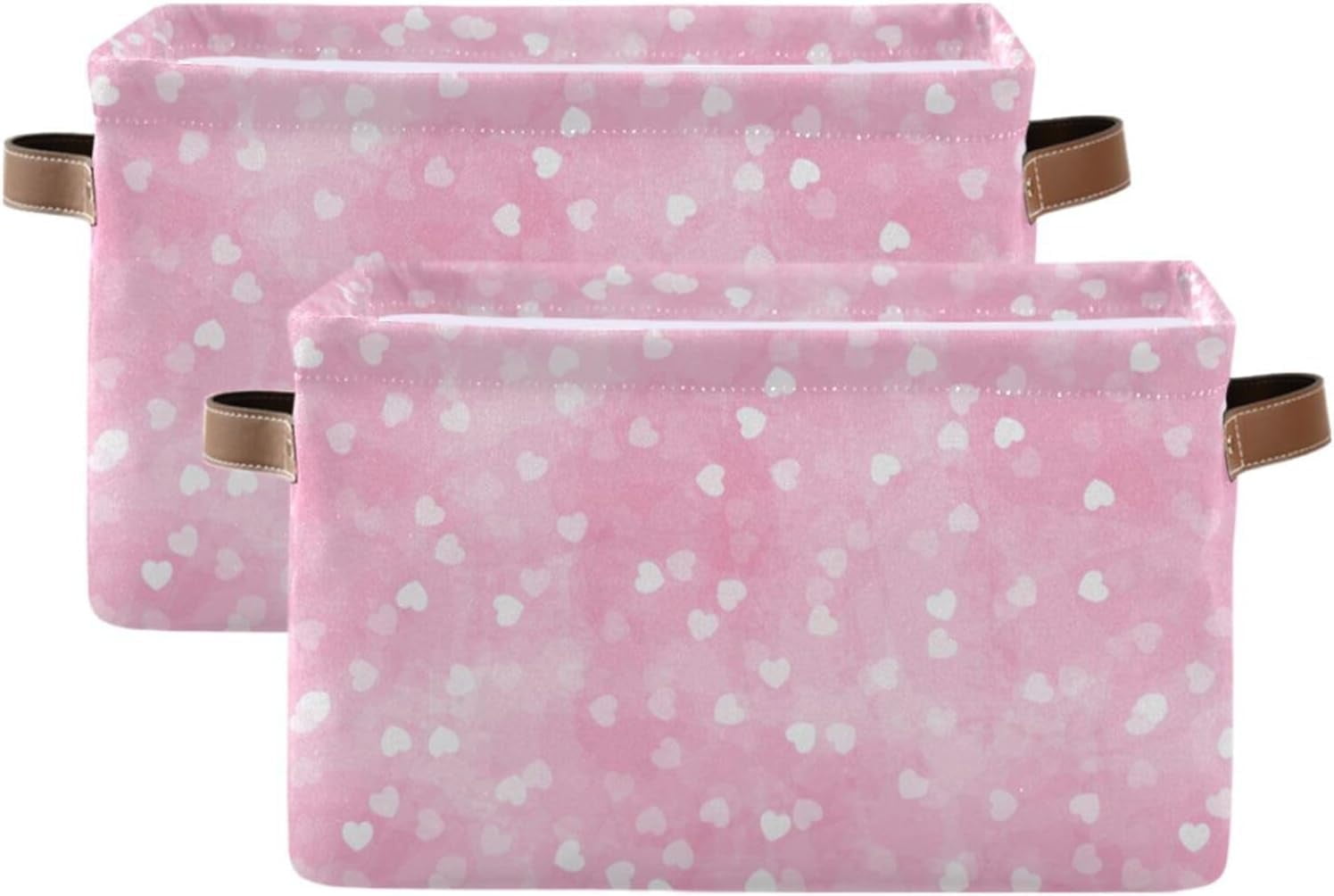 Coolnut Foldable Storage Bins Cute Hearts Fabric Storage Baskets ...