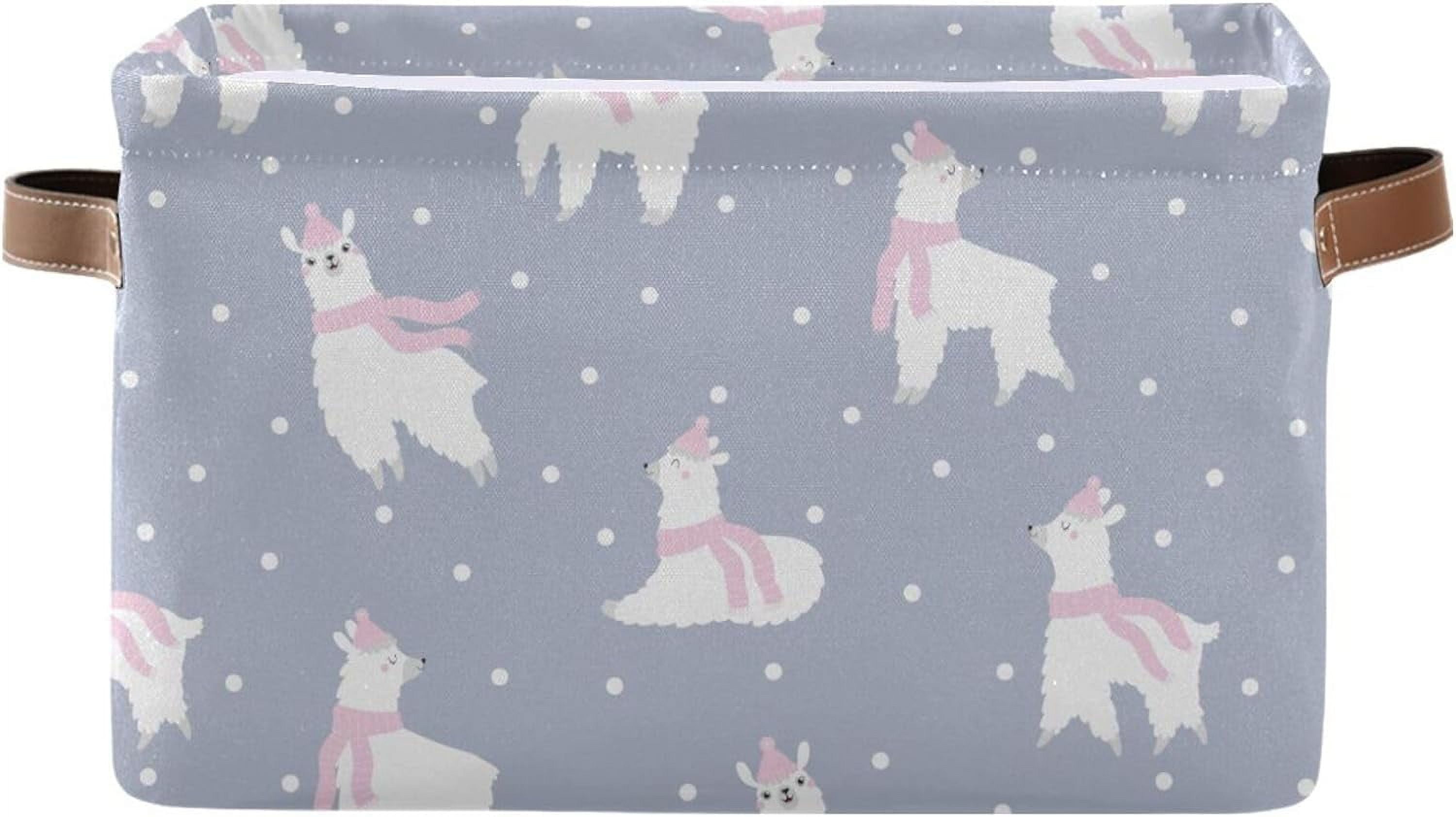Coolnut Foldable Storage Bins Cute Llama Alpaca Fabric Storage Baskets ...