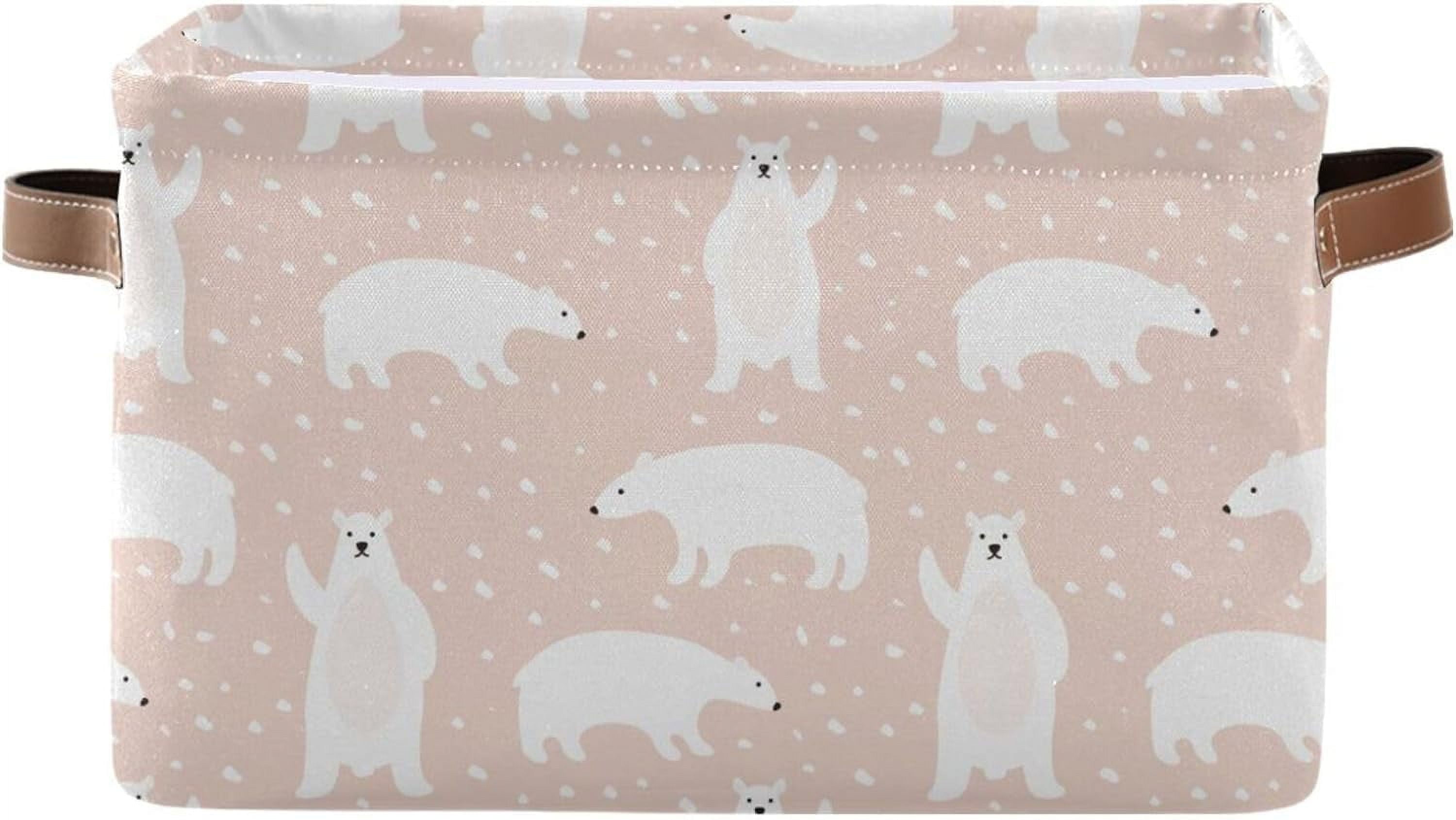 Coolnut Foldable Storage Bins Cute Polar Bears Fabric Storage Baskets ...