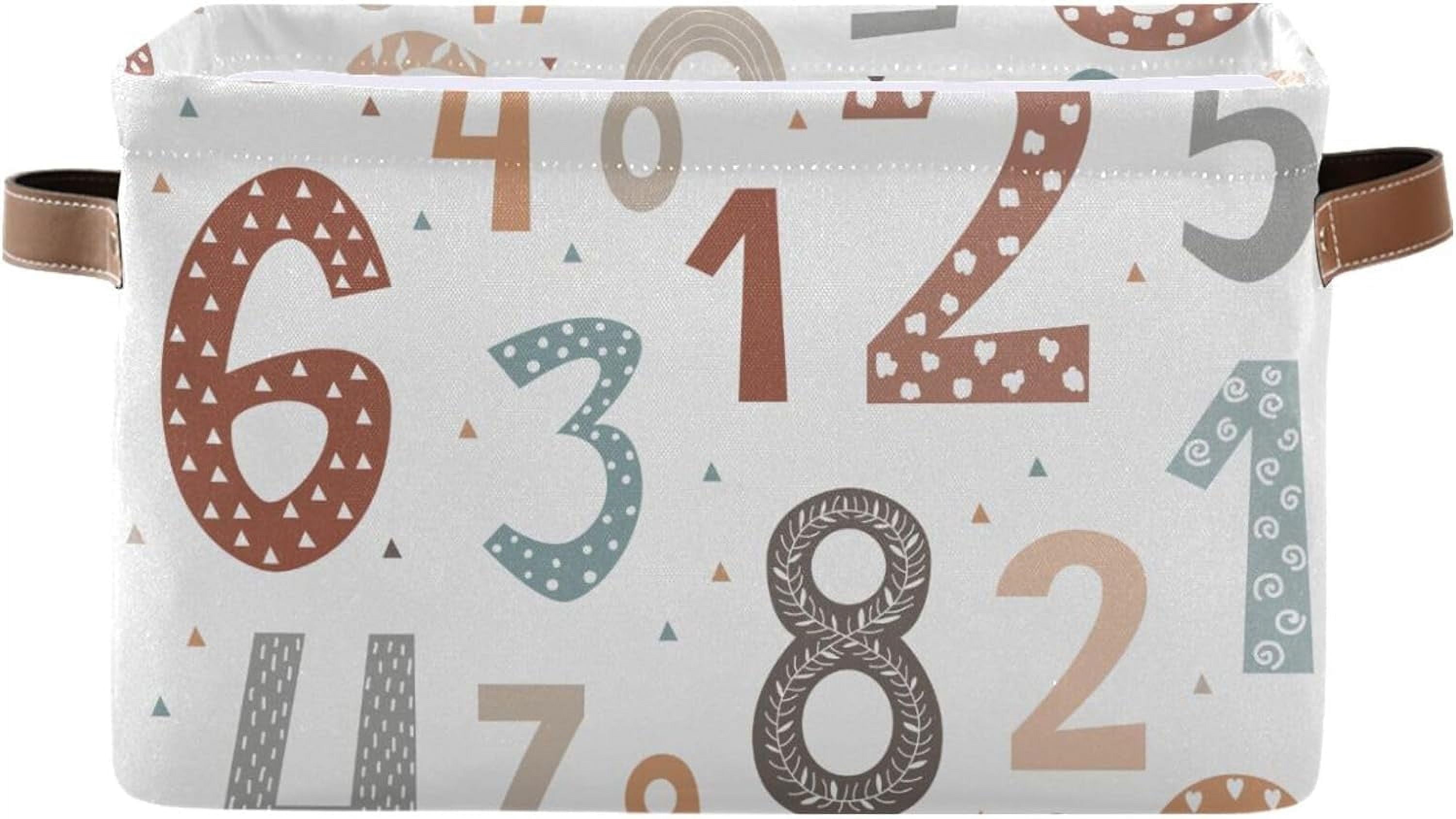 Coolnut Foldable Storage Bins Doodle Numbers Fabric Storage Baskets ...