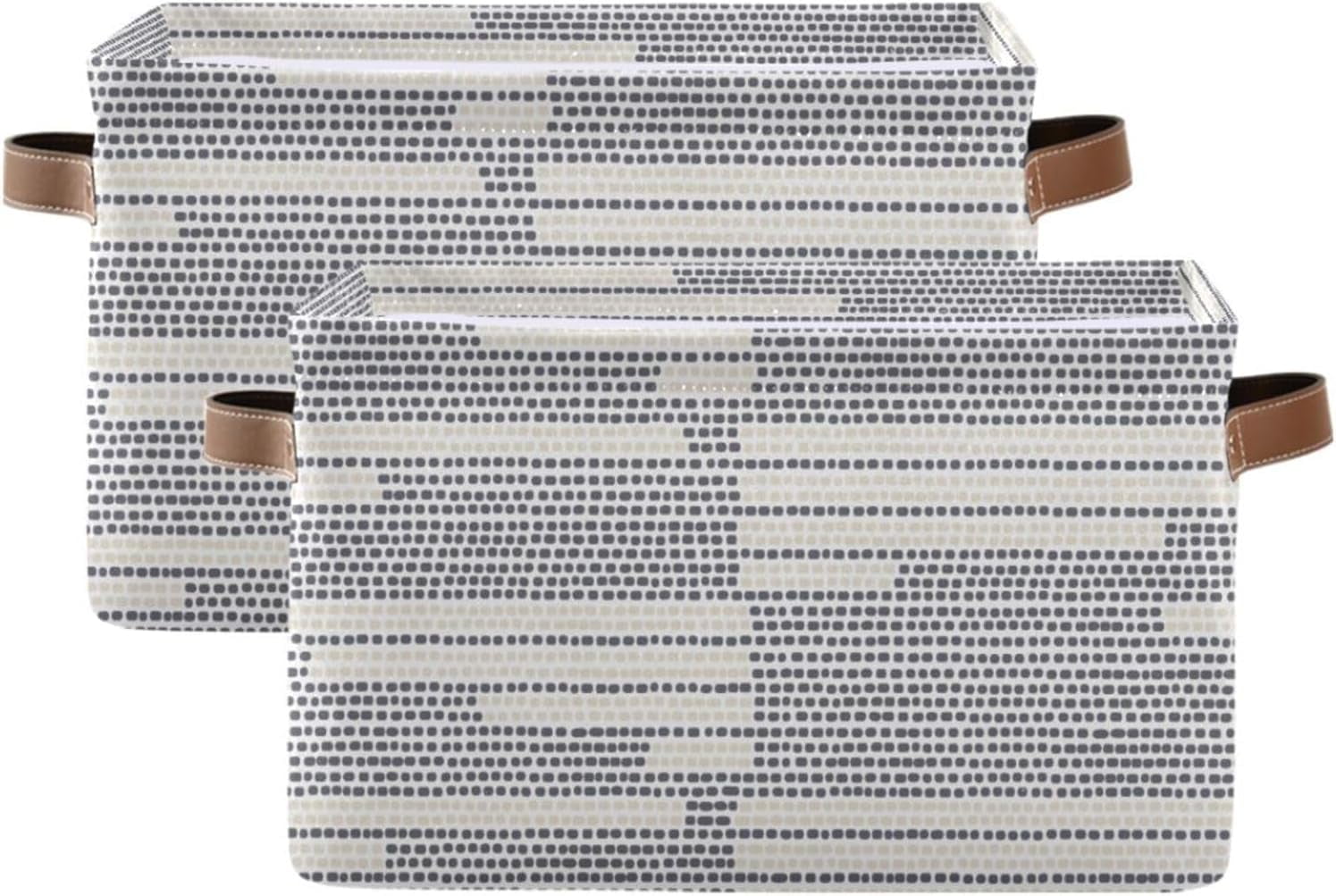Coolnut Foldable Storage Bins Dotted Stripes Fabric Storage Baskets ...