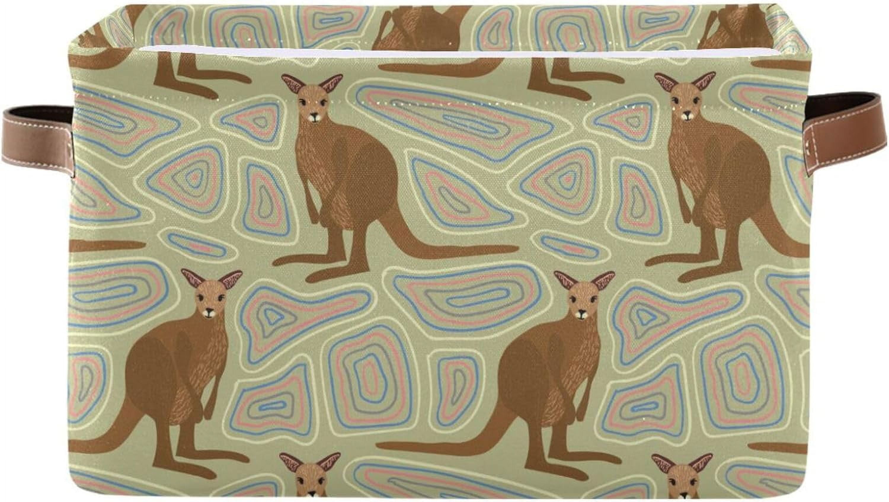 Coolnut Foldable Storage Bins Ethnic Kangaroo Fabric Storage Baskets ...