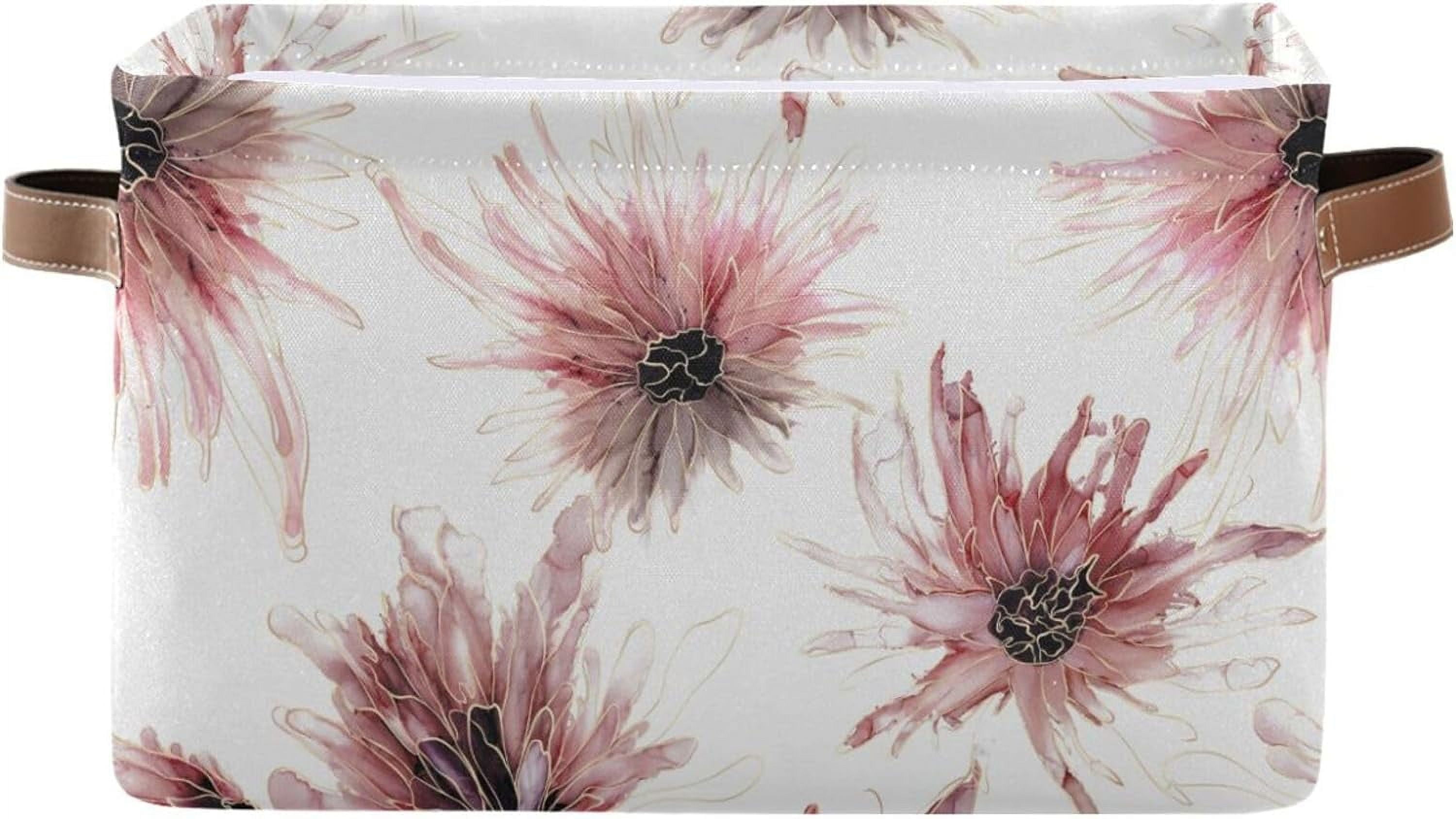 Coolnut Foldable Storage Bins Red Flower Ink Fabric Storage Baskets ...