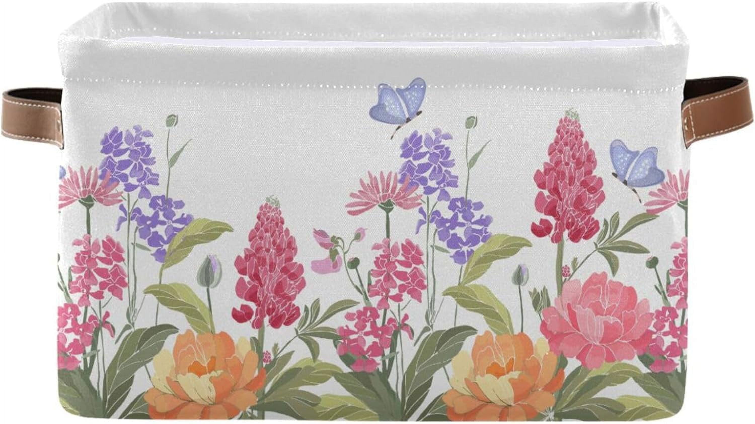 Coolnut Foldable Storage Bins Spring Flowers Fabric Storage Baskets ...