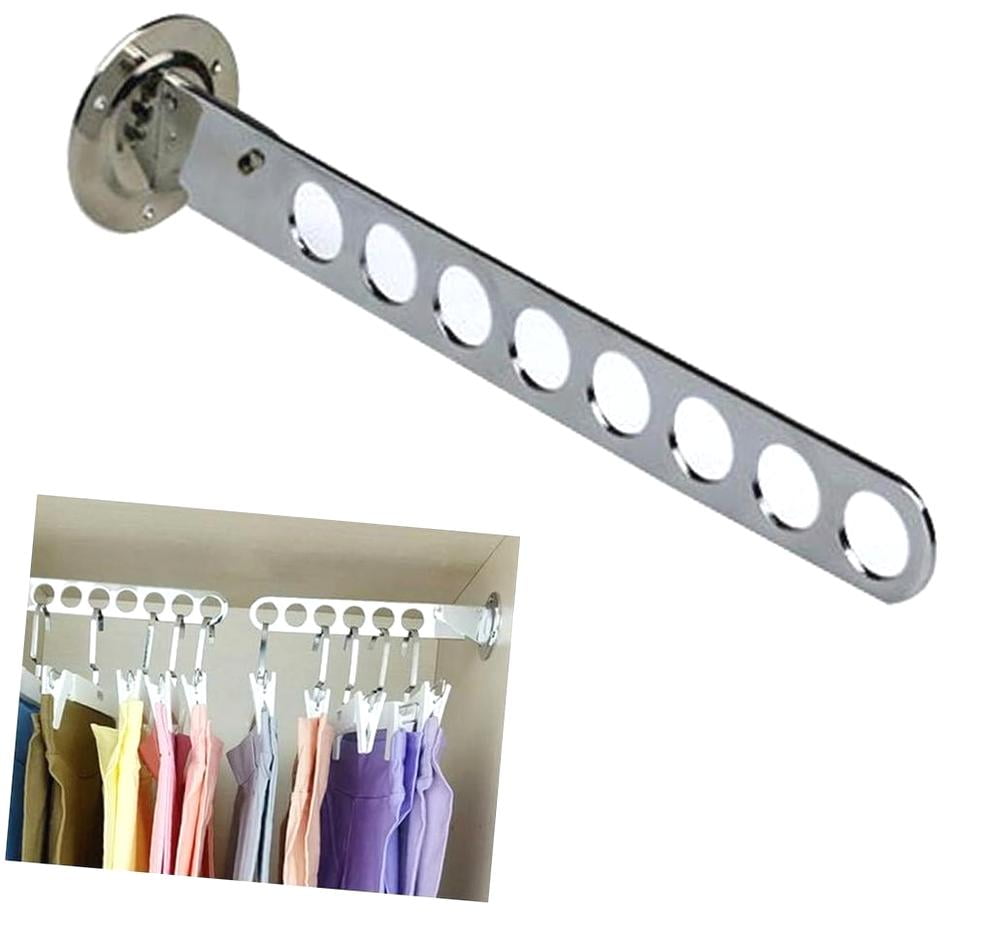 Coolnut Folding Wall Mounted Clothes Hanger Rack Clothes Hook Stainless ...