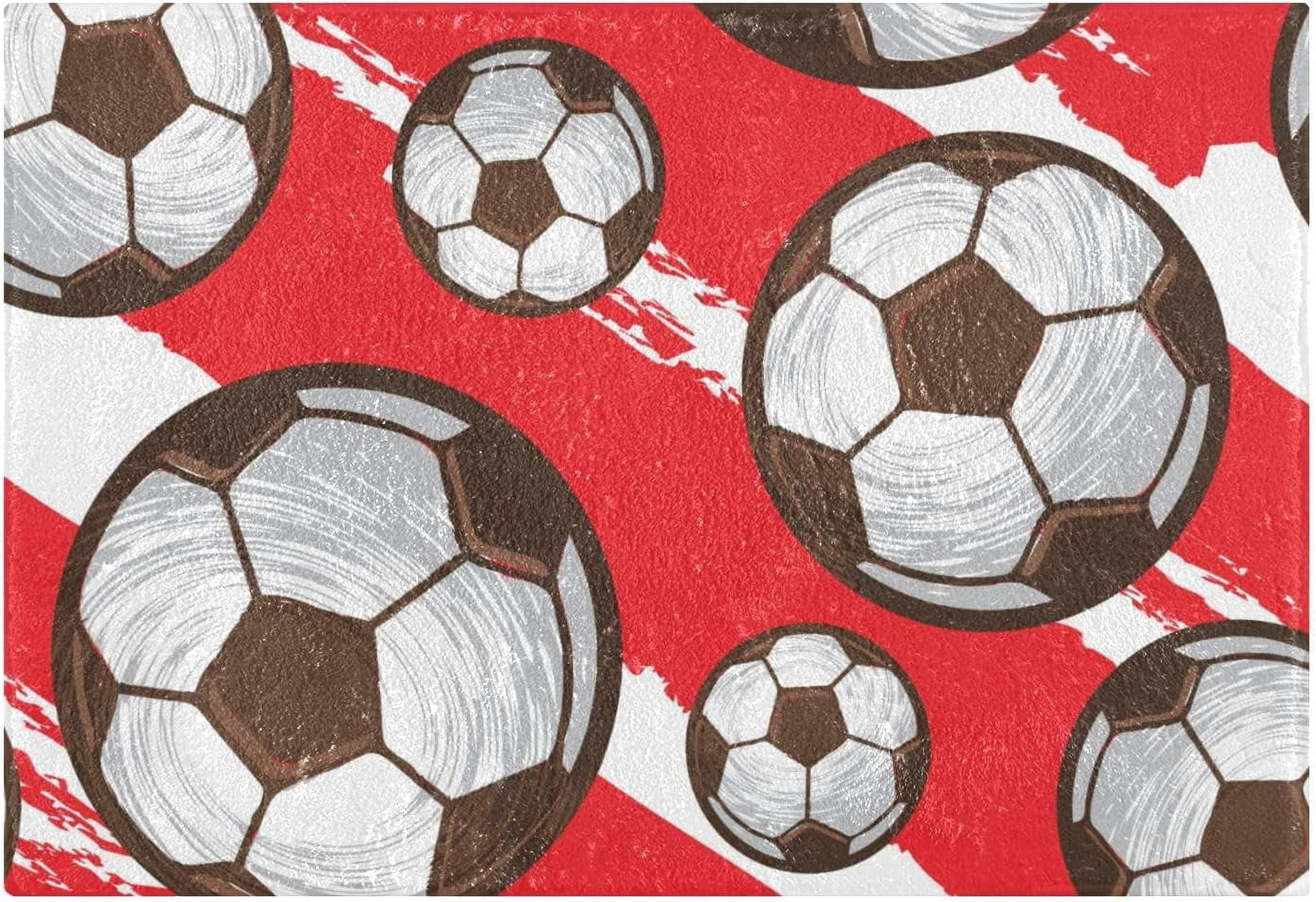 Coolnut Football Soccer Themed Bathroom Rug Rectangular Bath Mat Non ...