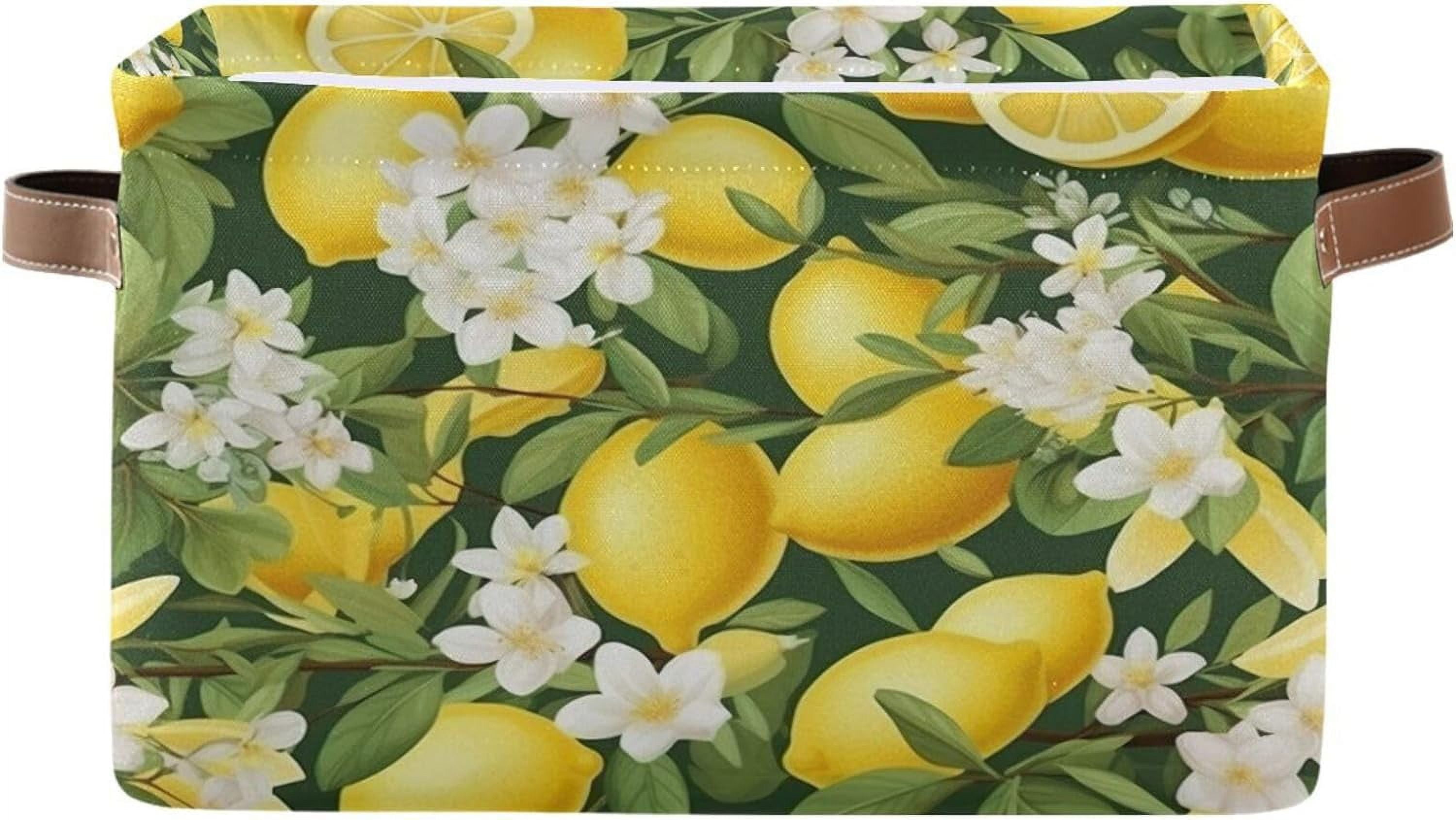 Coolnut Fresh Lemon Pattern Foldable Storage Basket for Shelves ...