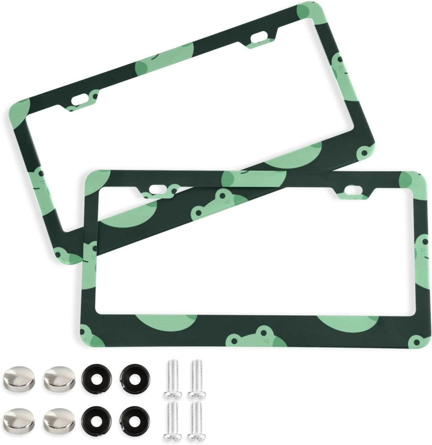 Coolnut Frog License Plate Frames 2 Pack, Waterproof Aluminum Alloy Car ...