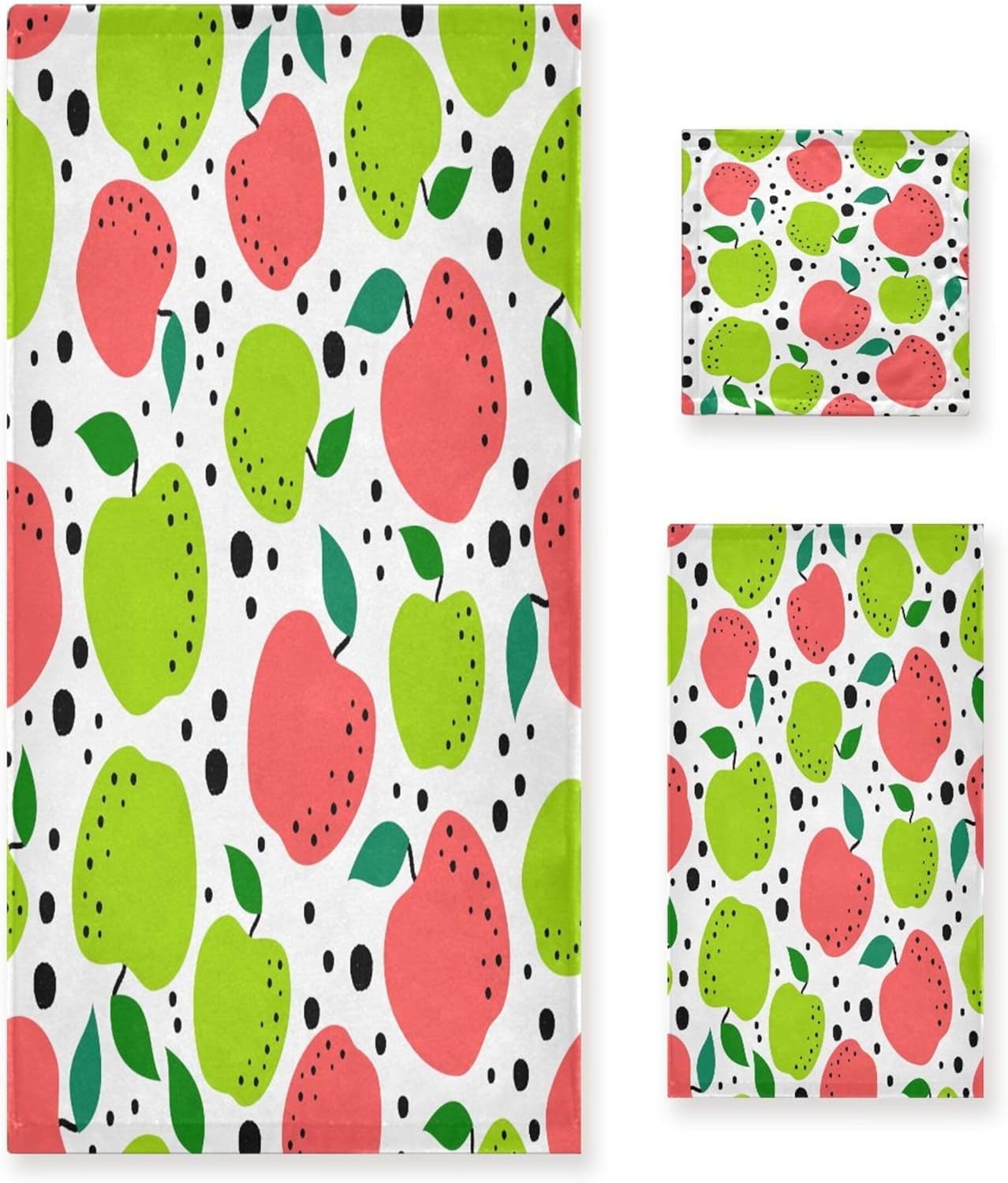 Coolnut Fruits Bathroom Towel Set of 3 with Hand Towel, Wash Cloths ...