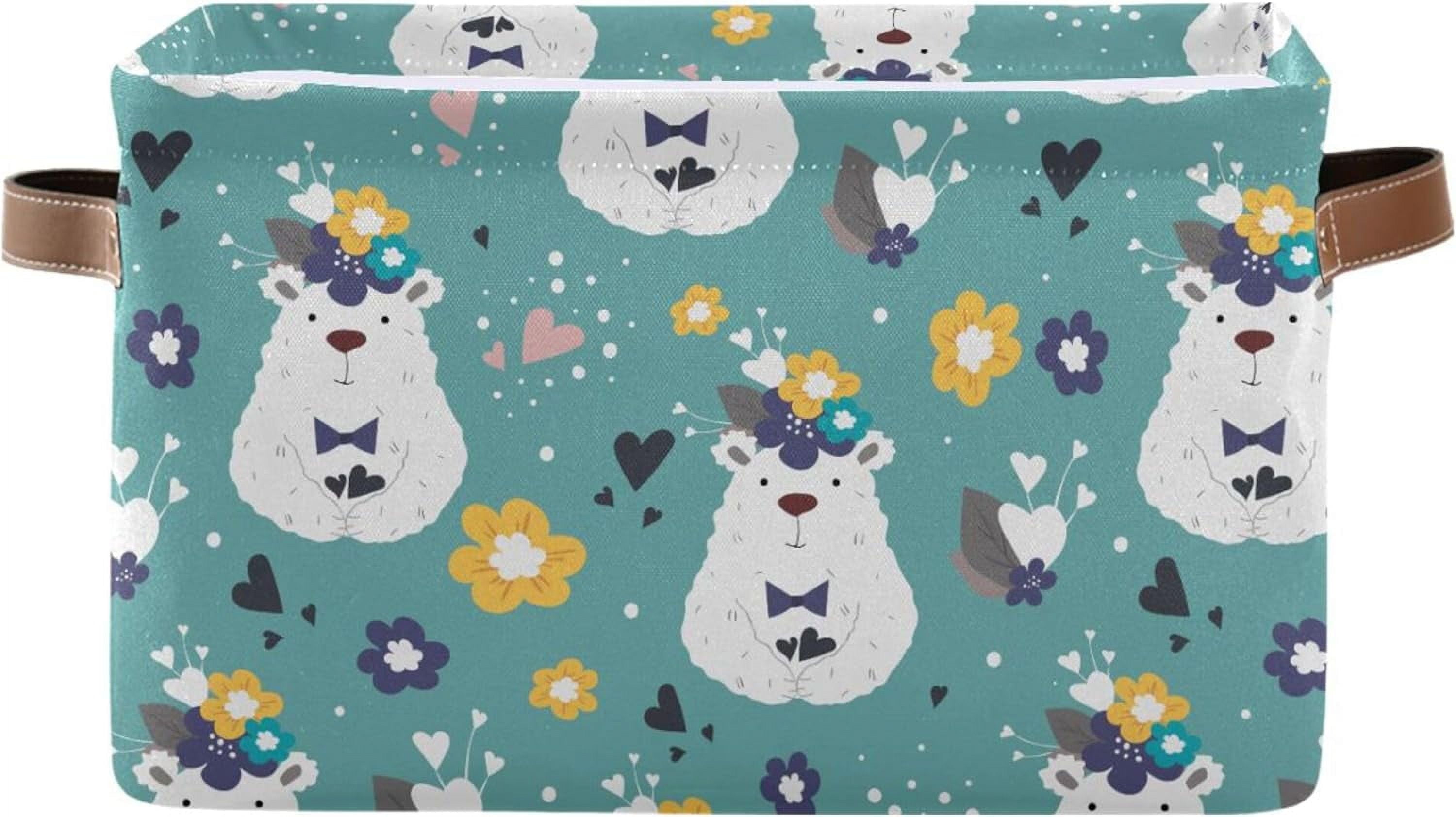 Coolnut Funny Bears Storage Basket Foldable Storage Bin, Canvas ...