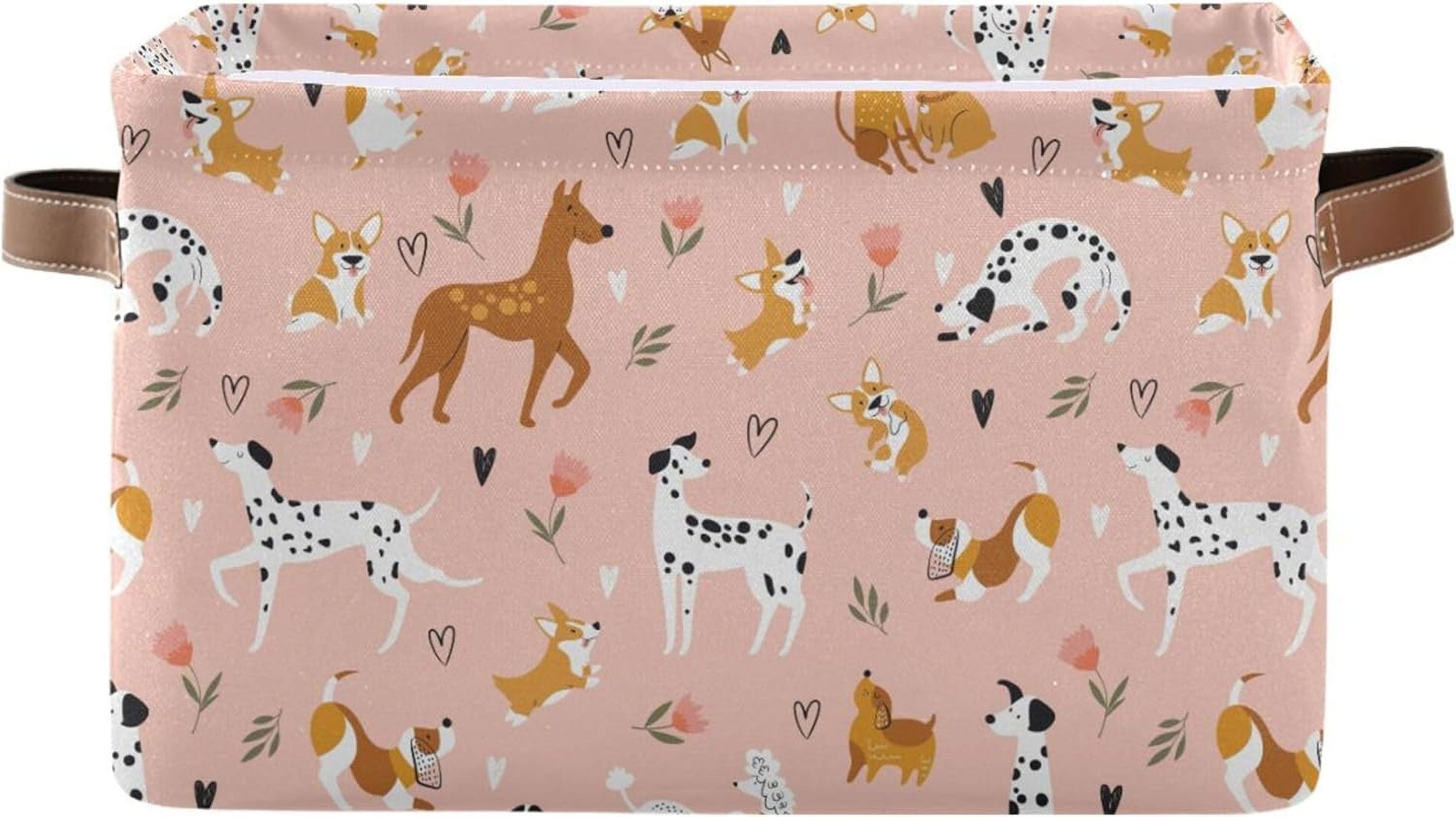 Coolnut Funny Cartoon Dogs Storage Basket Foldable Storage Bin, Canvas ...