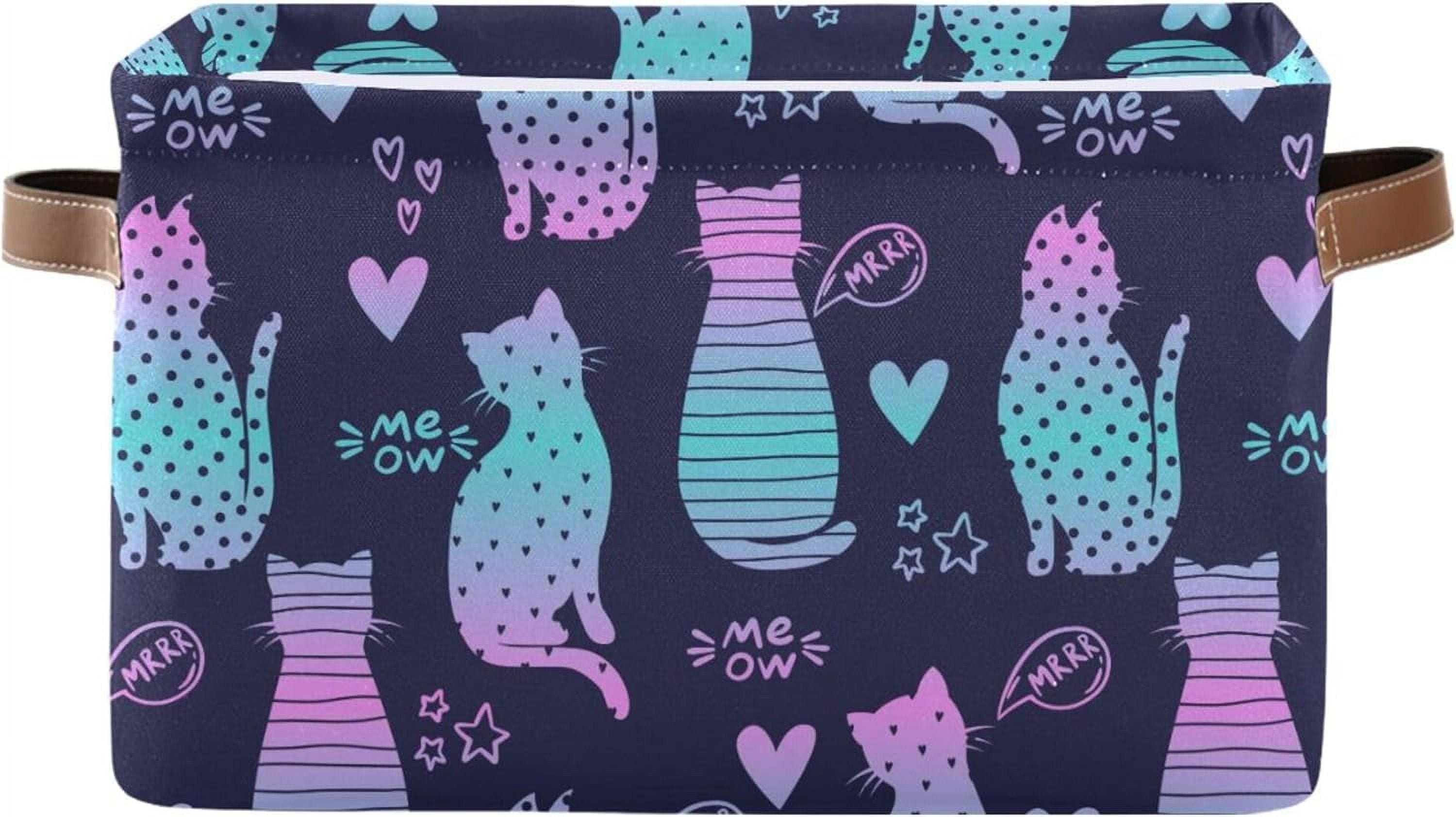 Coolnut Funny Cat Silhouette Storage Basket Foldable Storage Bin ...