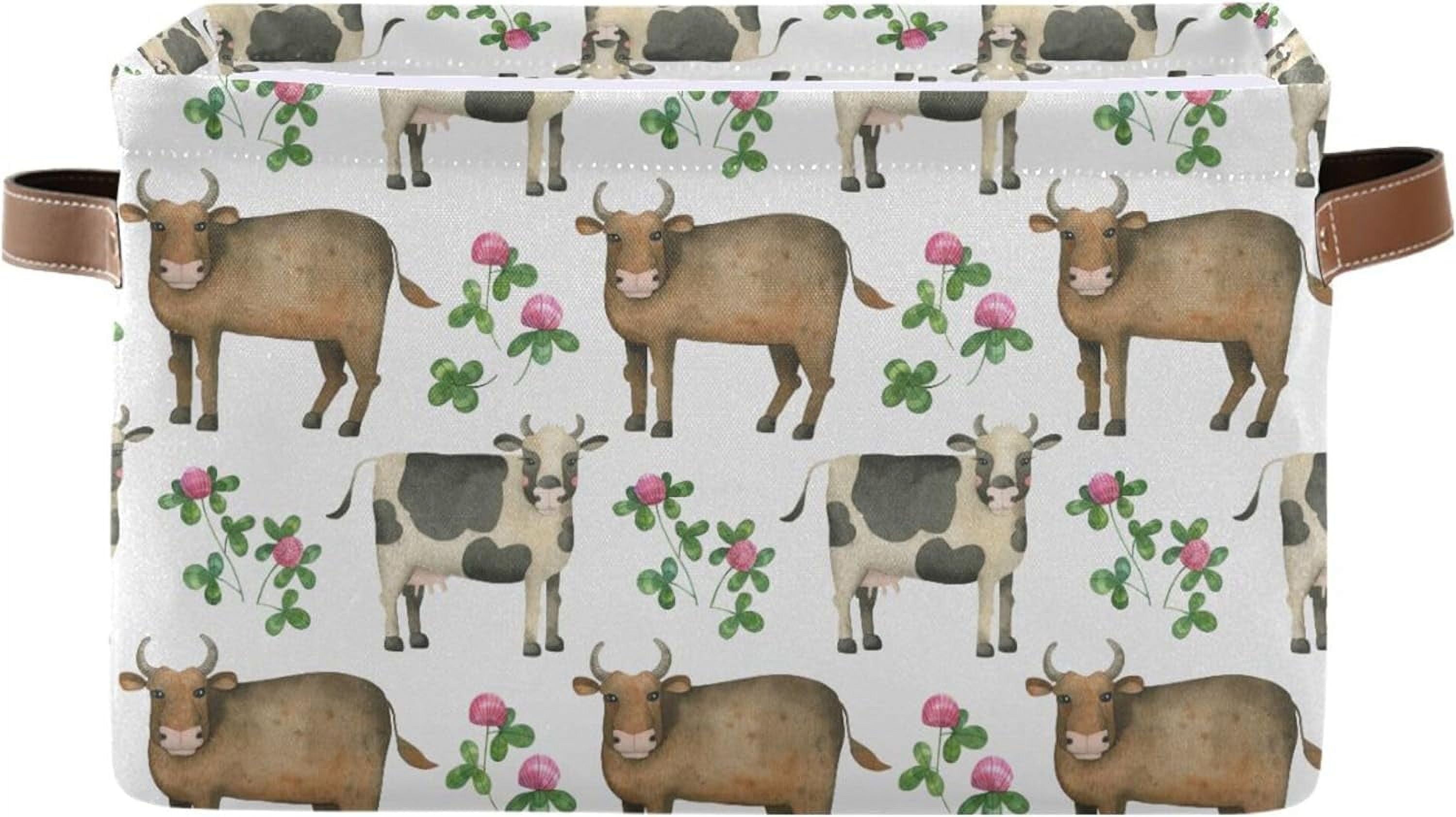 Coolnut Funny Cows Storage Basket Foldable Storage Bin 2 Pack, Canvas ...