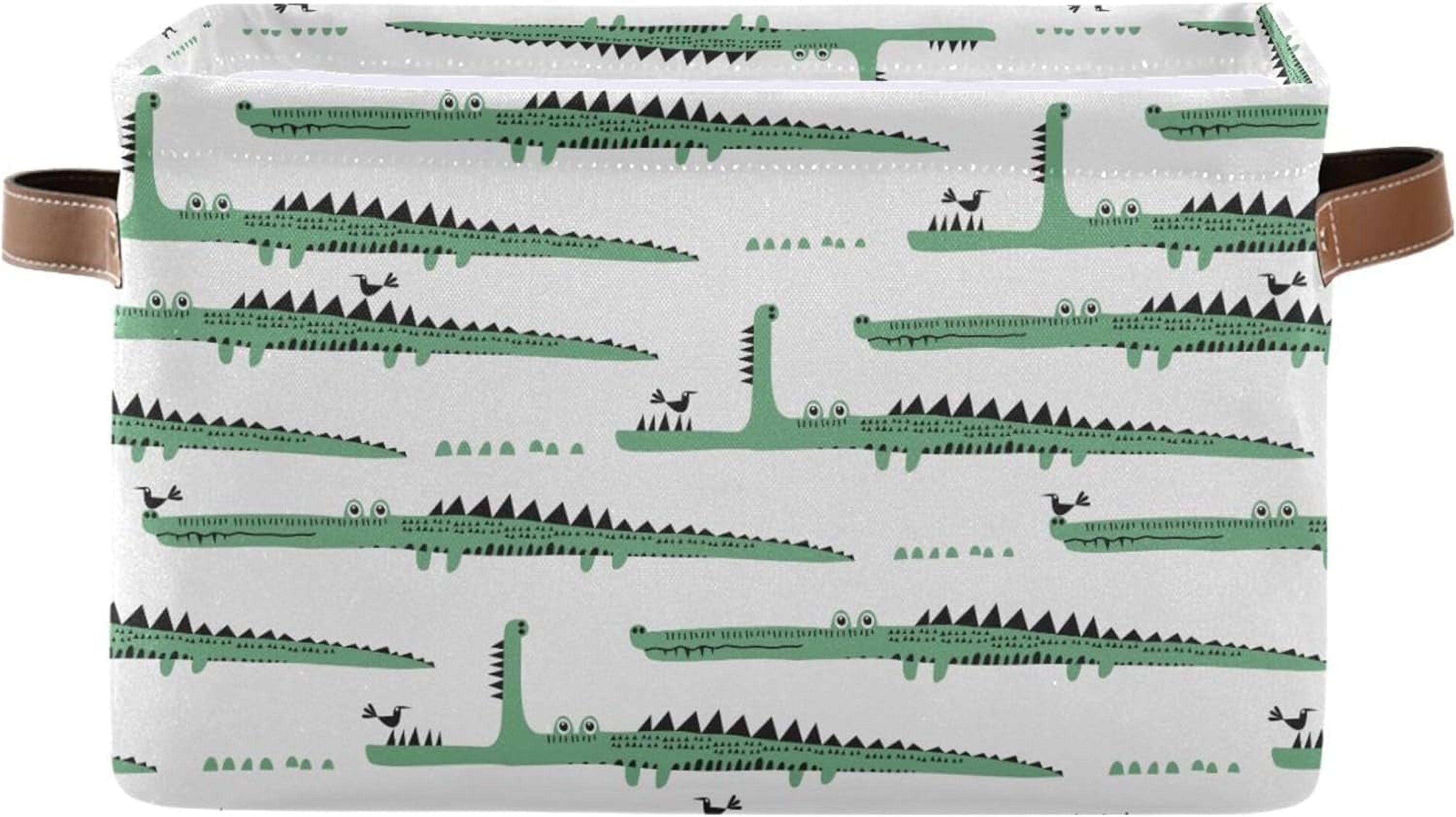 Coolnut Funny Crocodiles Storage Basket Foldable Storage Bin, Canvas ...