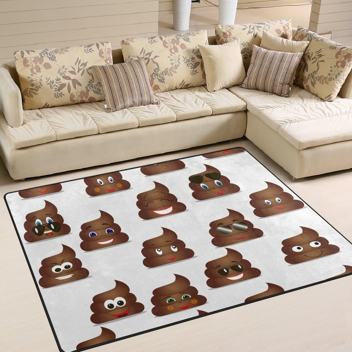 Coolnut Funny Cute Poop Set Area Rug Pad - 80 x 58 inch - 100% Light ...