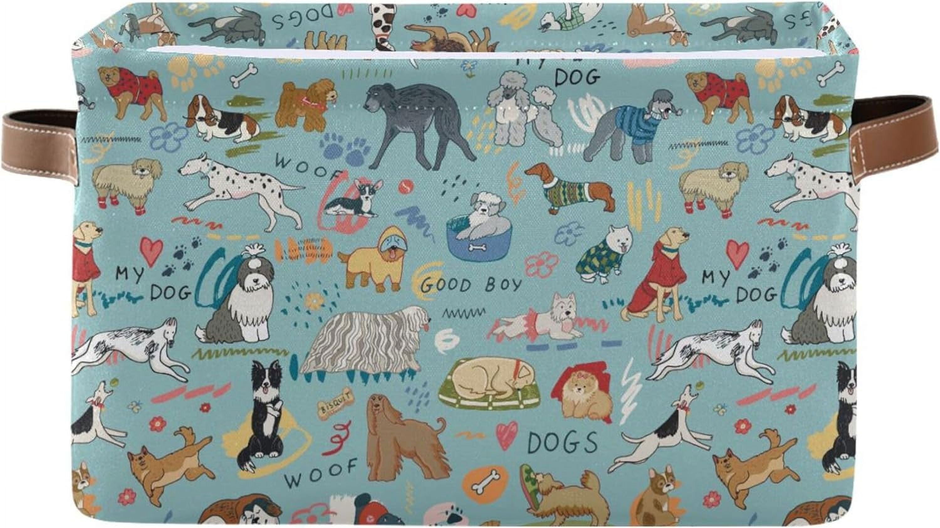 Coolnut Funny Dogs Storage Basket Foldable Storage Bin, Canvas ...