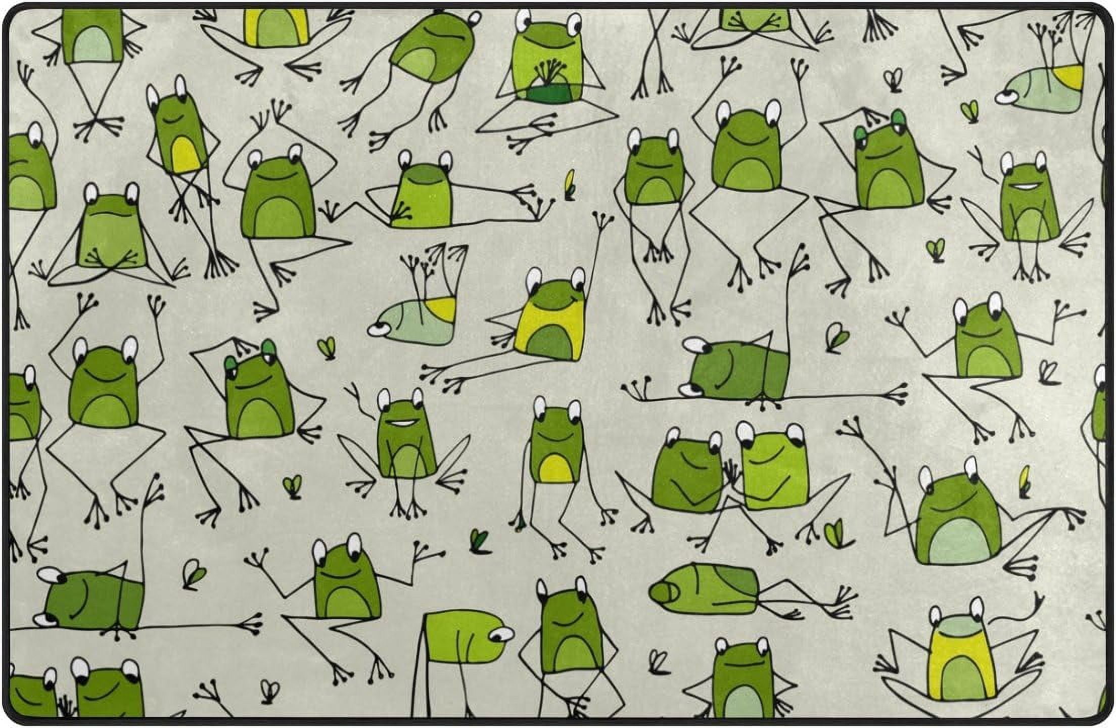 Coolnut Funny Frogs Pattern Area Rug Pad - 31 x 20 inch - 100% Light ...