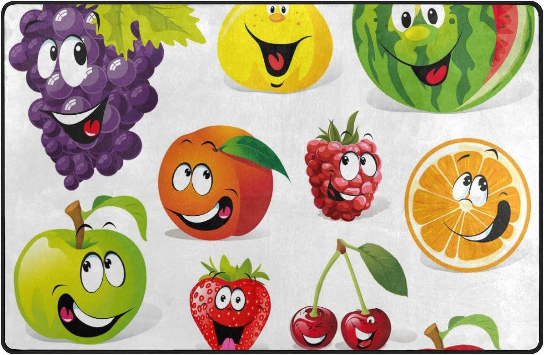 Coolnut Funny Fruit Cartoon Area Rug Pad - 31 x 20 inch - 100% Light ...